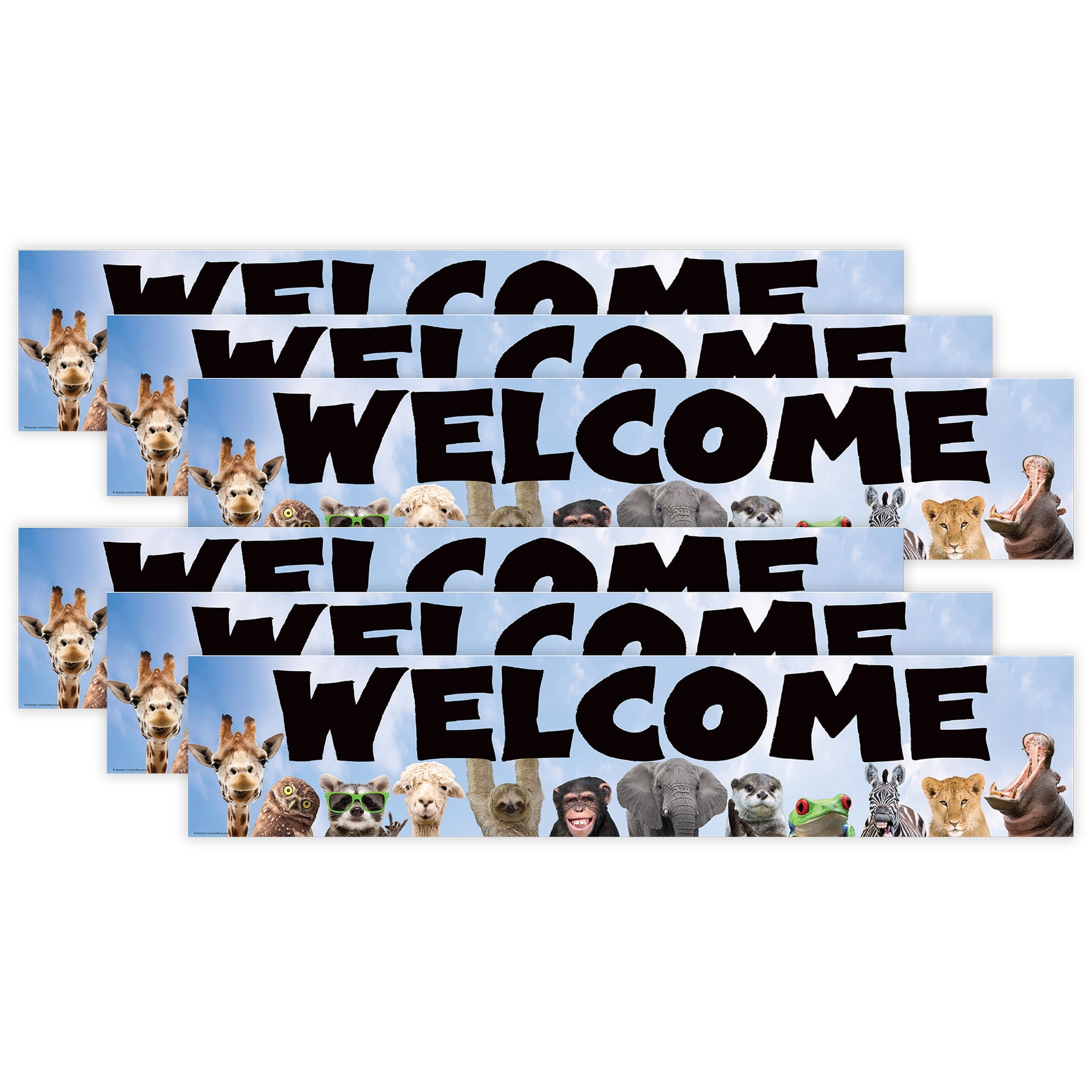 Teacher Created Resources Go Wild Animals Welcome Banner, 8" x 39 ...