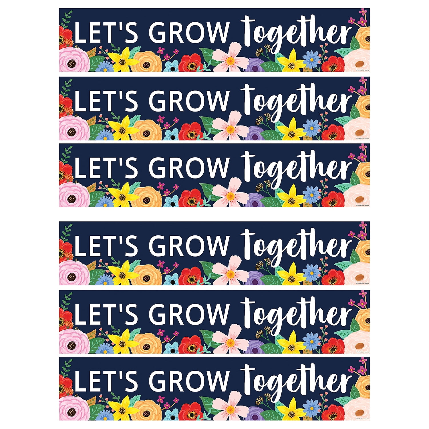 Teacher Created Resources Wildflowers Let's Grow Together Banner, 8" x ...