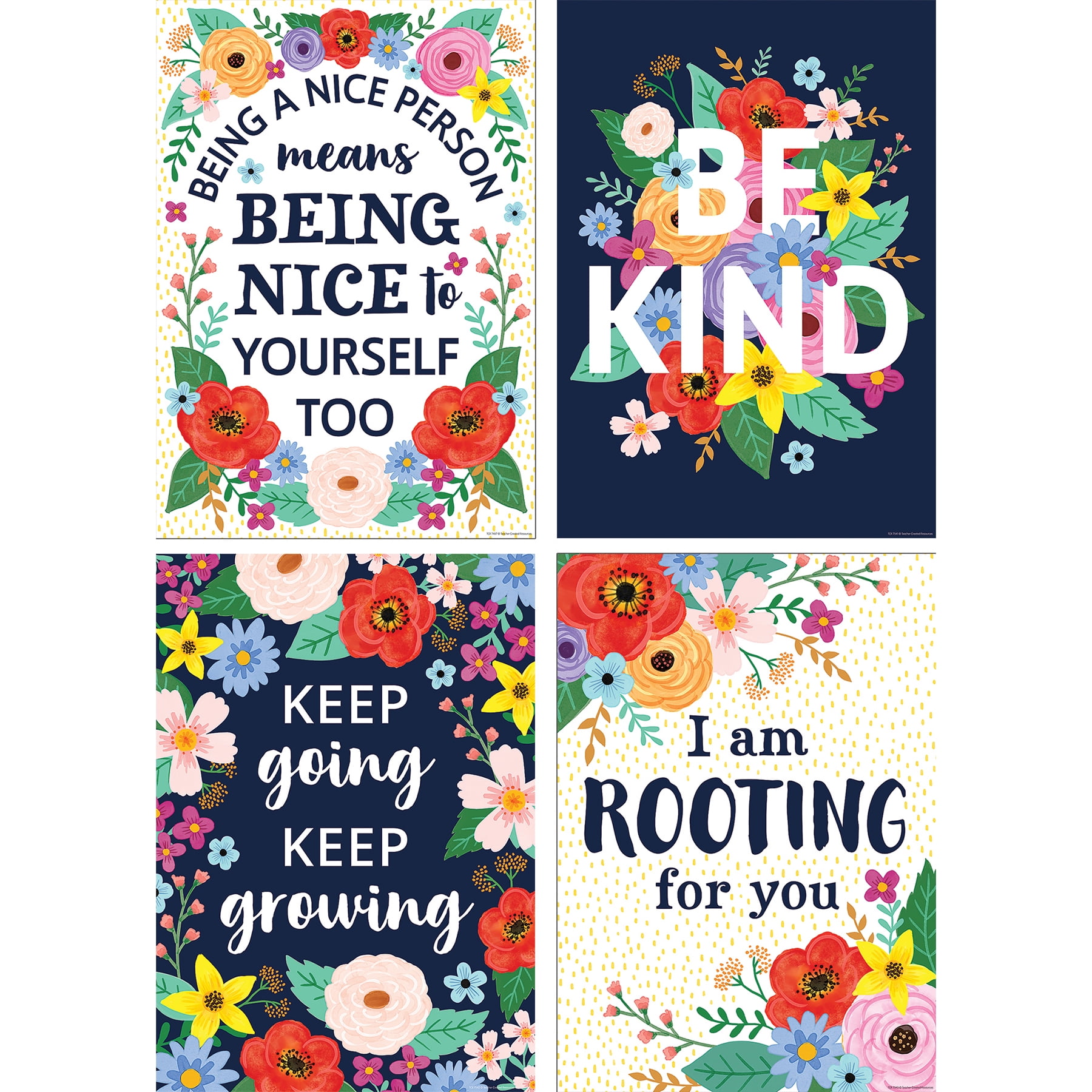 Teacher Created Resources Wildflowers Positive Posters, Set of 4 ...