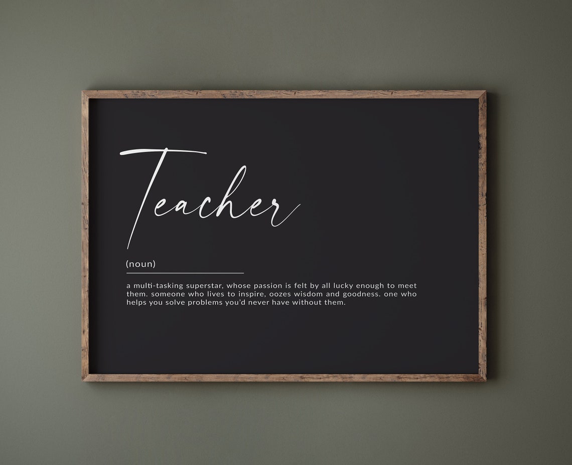 Teacher Definition Poster, Teacher Gift, Gifts For Teacher, Thank You ...