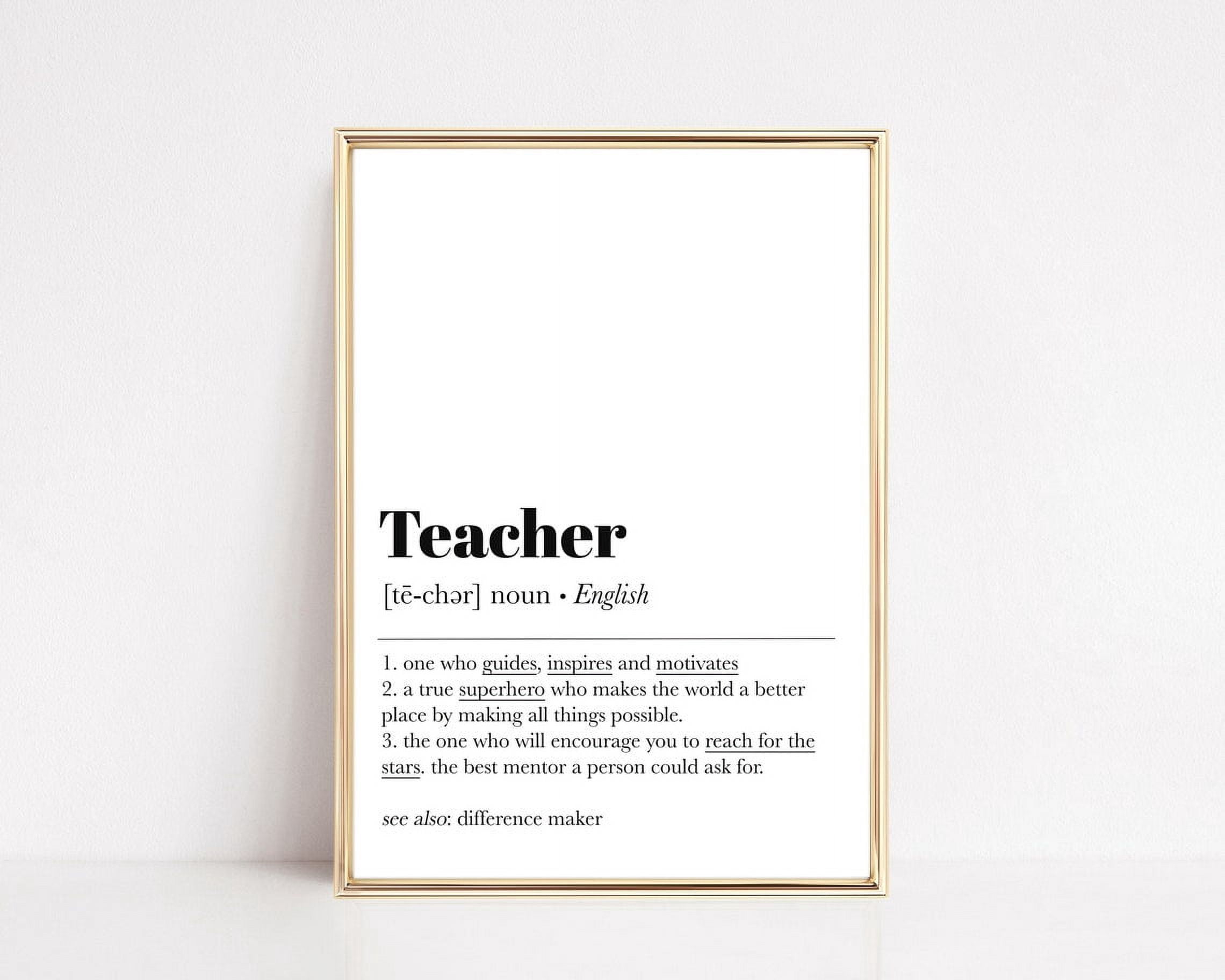 Teacher Definition Print Gifts For Teacher Classroom Decor Teacher ...
