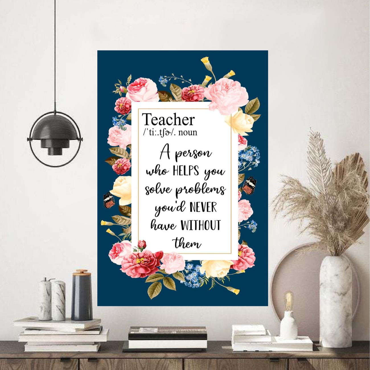 Teacher Definition Quote Flower Printable Poster Teacher Poster Gift ...