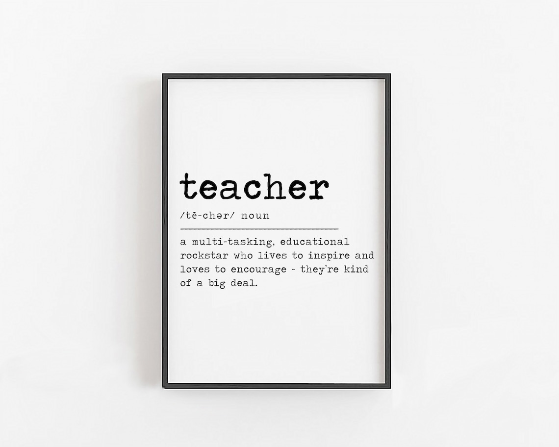 Teacher Definition Sign, Teacher Gifts Ideas, Gifts for Teachers ...