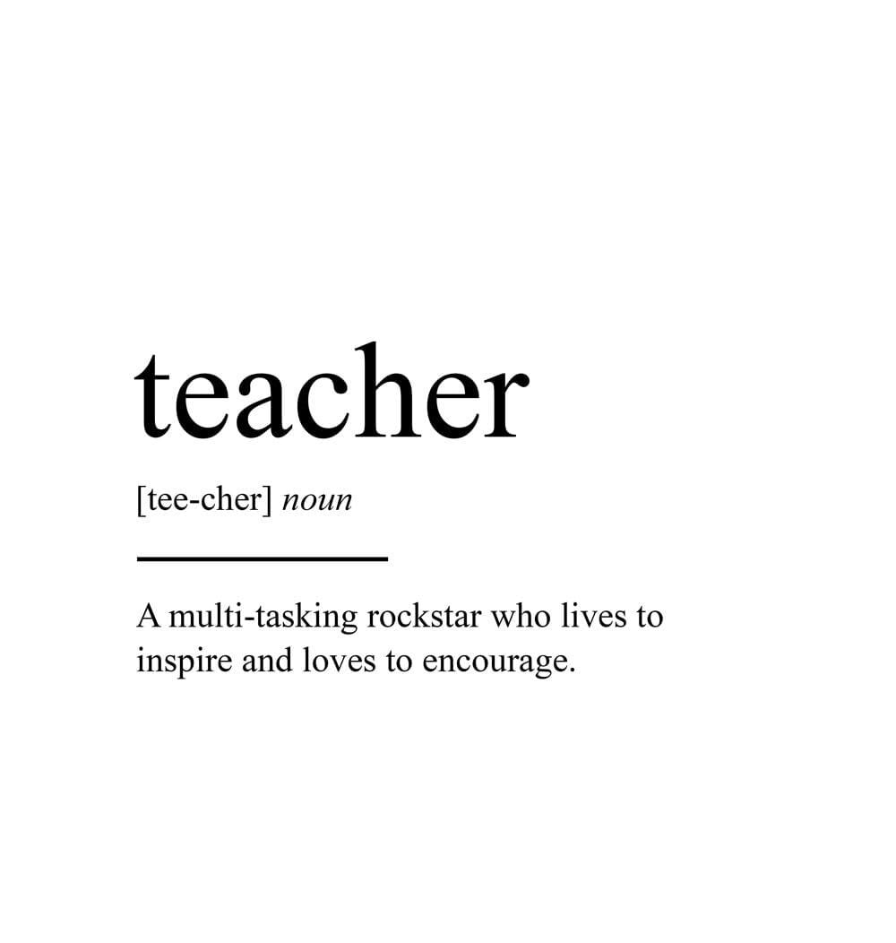 Teacher Definition Wall Art, Home Decor - Typography Poster, Print ...