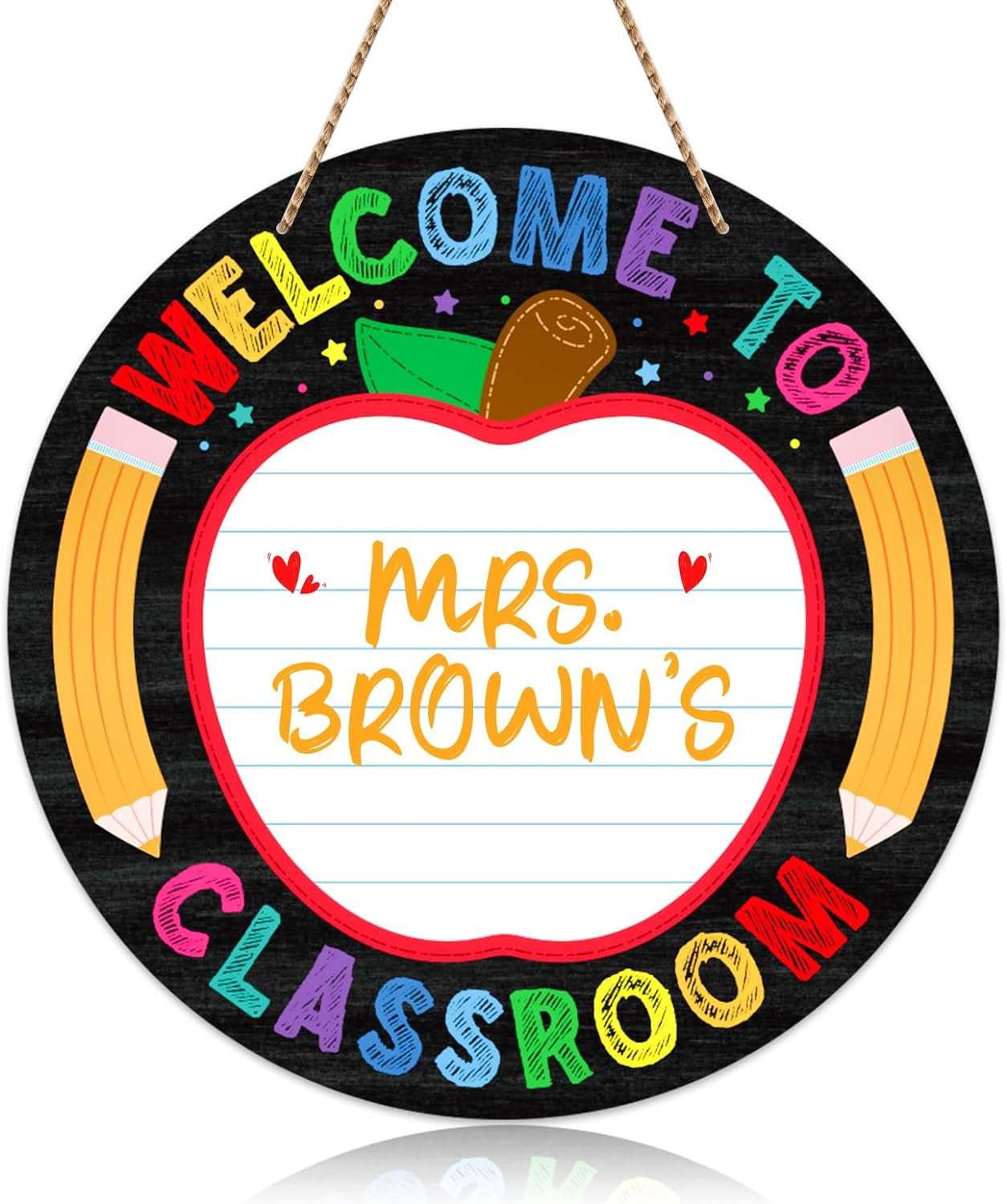 Teacher Door Sign Personalized Teacher Name Sign for Classroom 11.3 ...