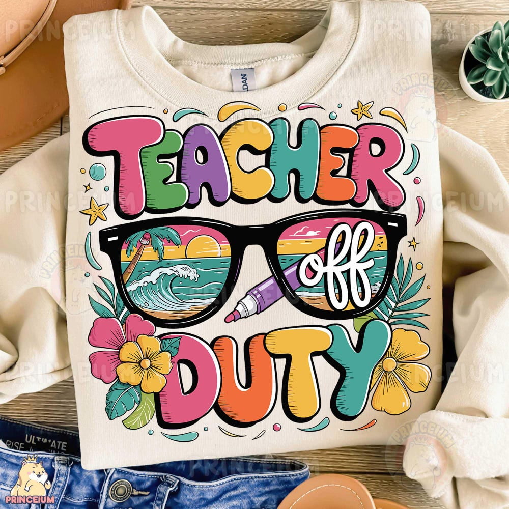 Teacher Off Duty Shirt, Summer Vacation Shirt, Tropical Beach, Fun ...