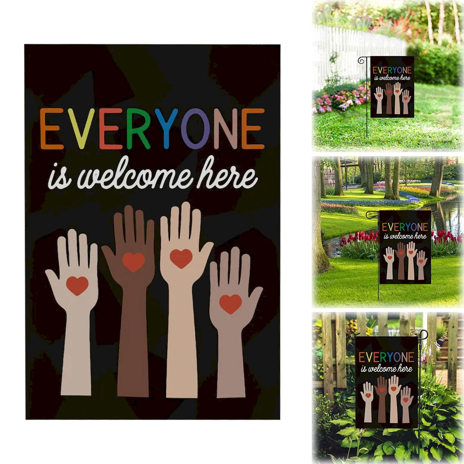 Teacher Everyone Is Welcome Here Garden Flag Inclusion and Equality ...
