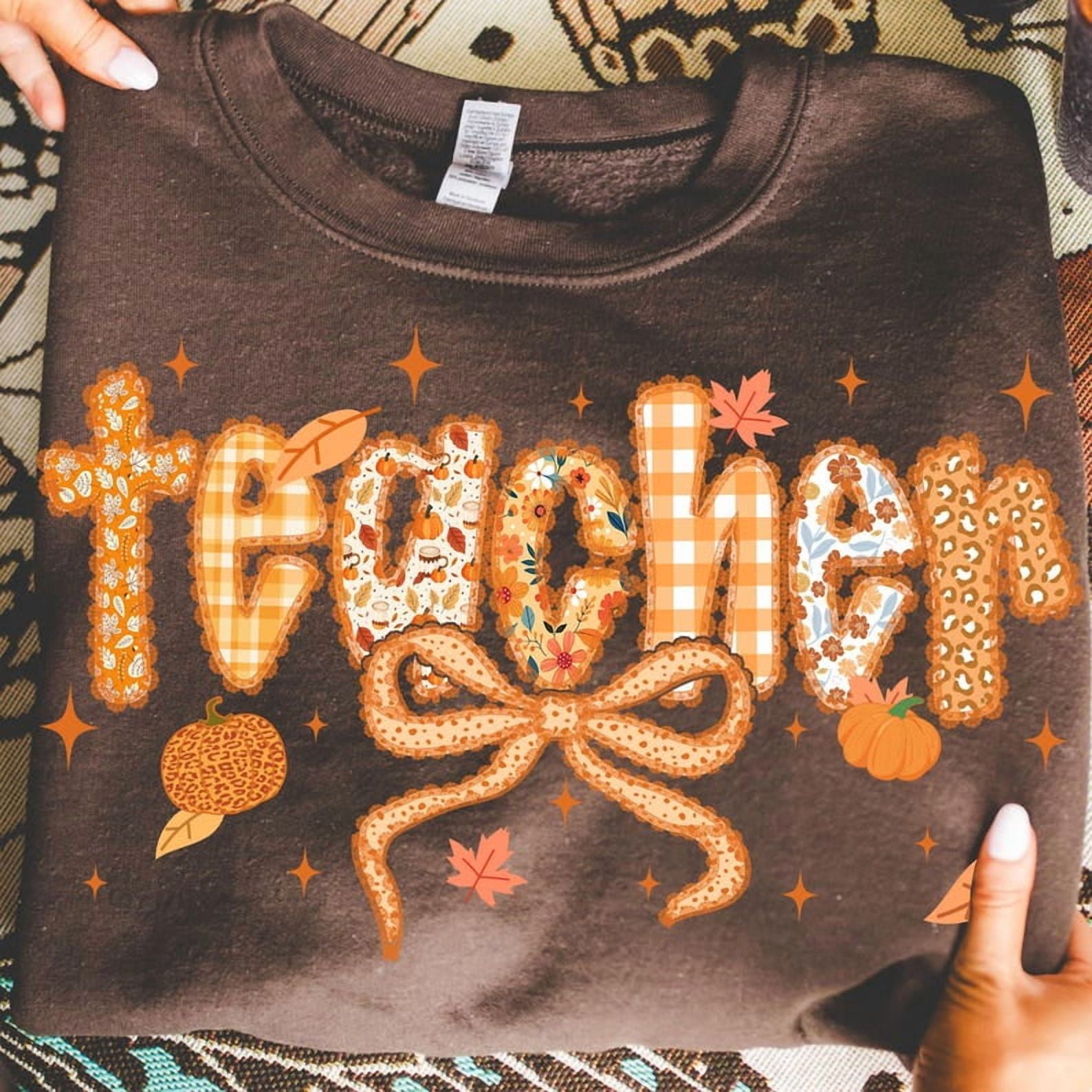 Teacher Fall Coquette Shirt, Preppy Teacher Autumn Shirt, Teach Love ...