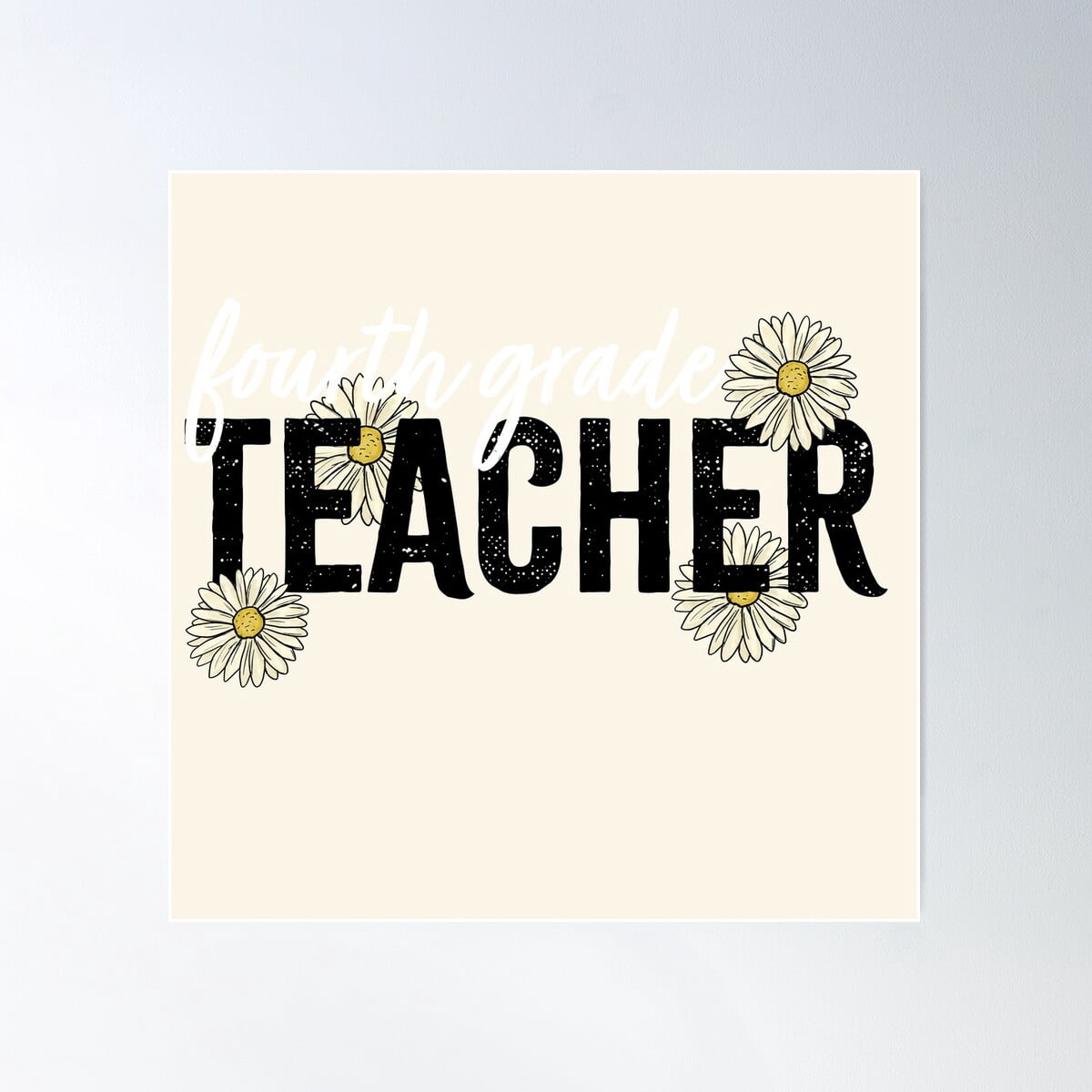 Teacher Fourth Grade Poster Wall Art, Modern Wall Decor For Living Room ...