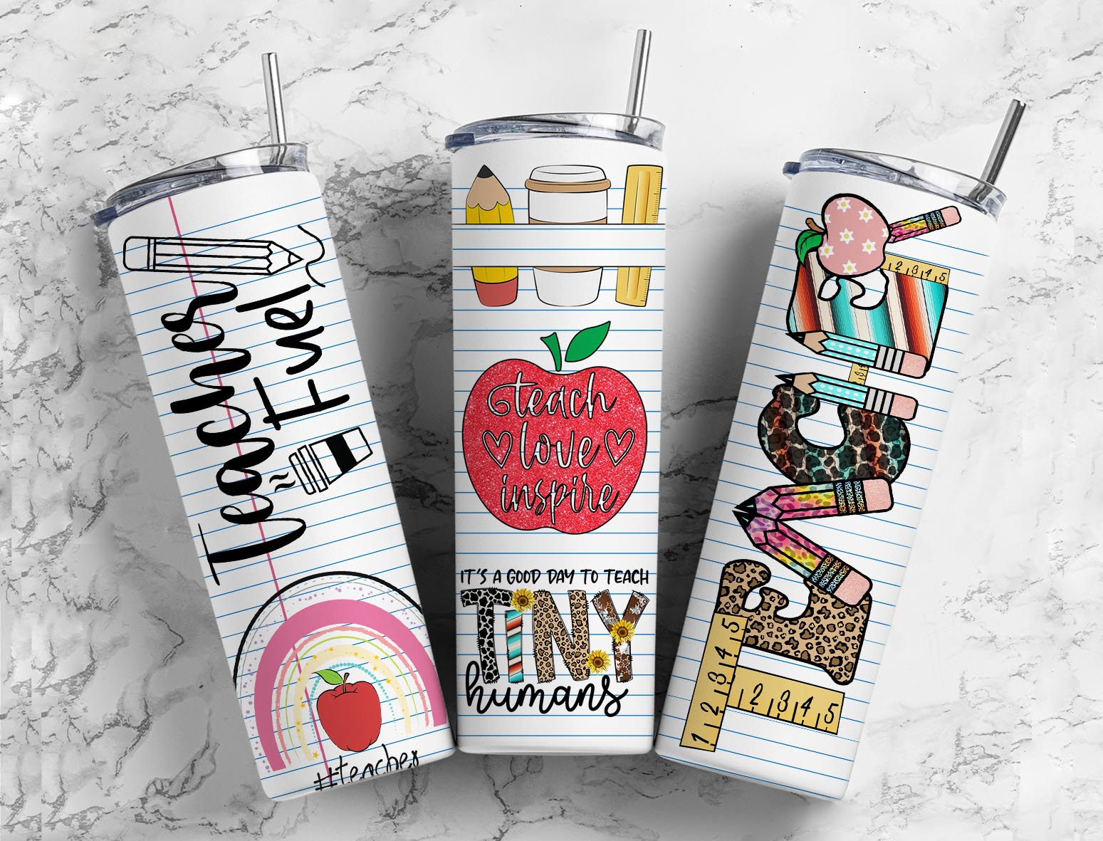 Teacher Fuel Teach 20 oz. Skinny Tumbler Sublimated BS22 - Walmart.com