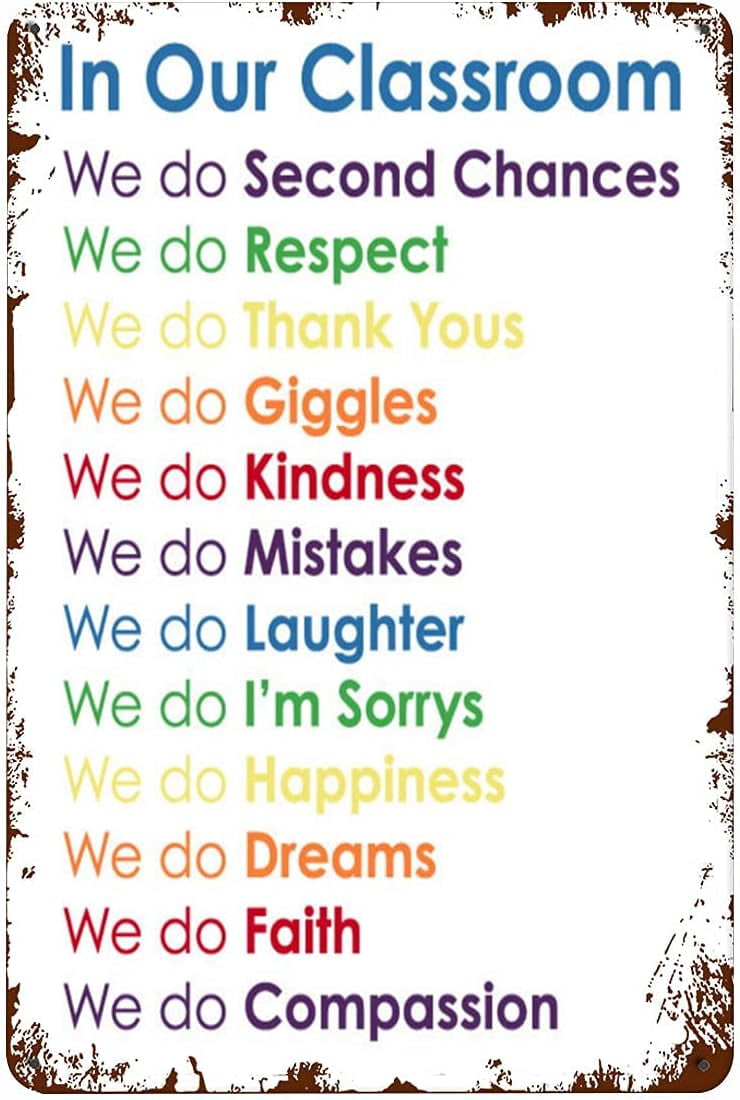 Teacher Gift Classroom Teacher Gift Rainbow Classroom Rules Sign ...