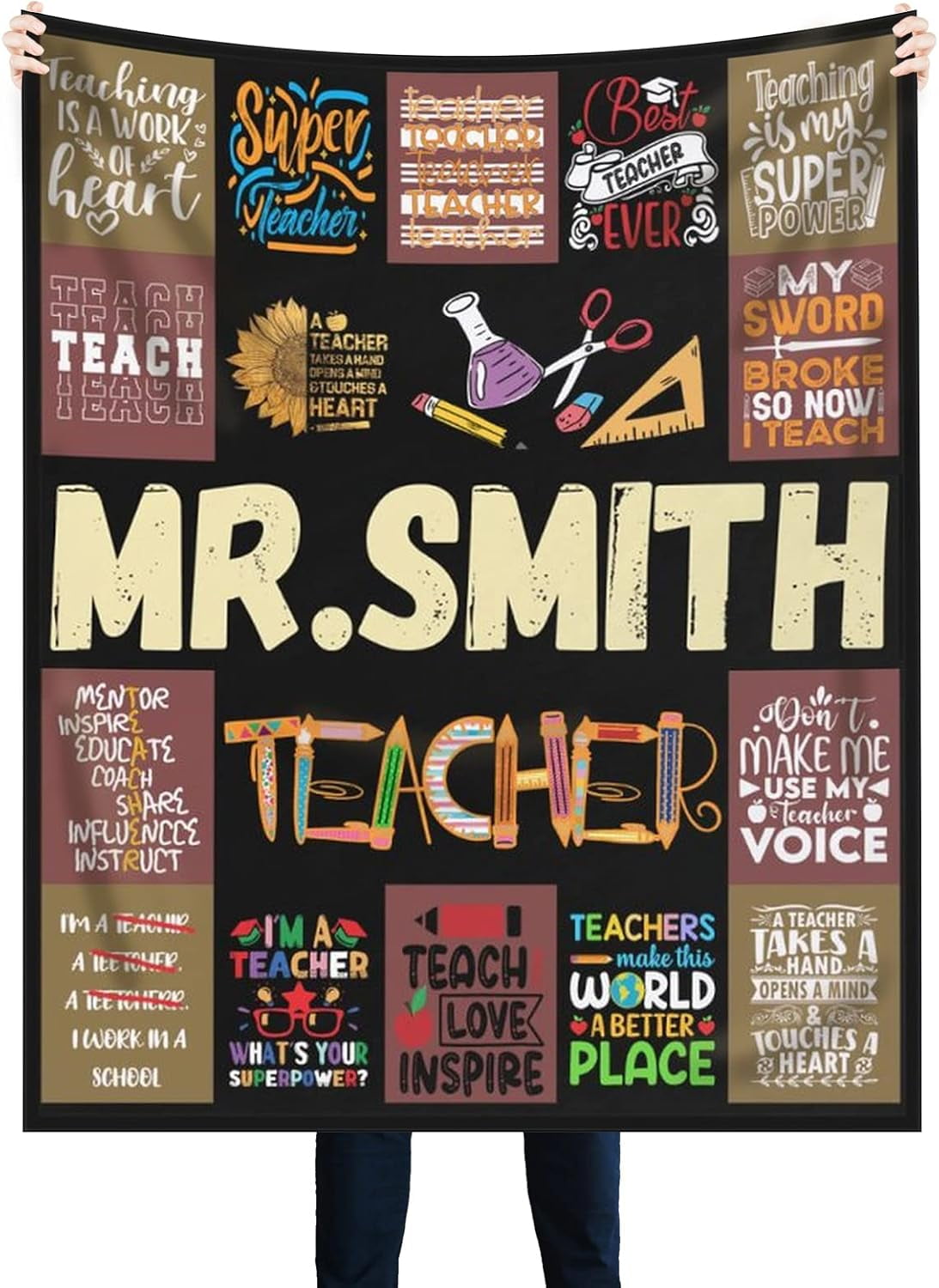 Teacher Gifts Blanket Custom Name Appreciation Teacher Birthday ...