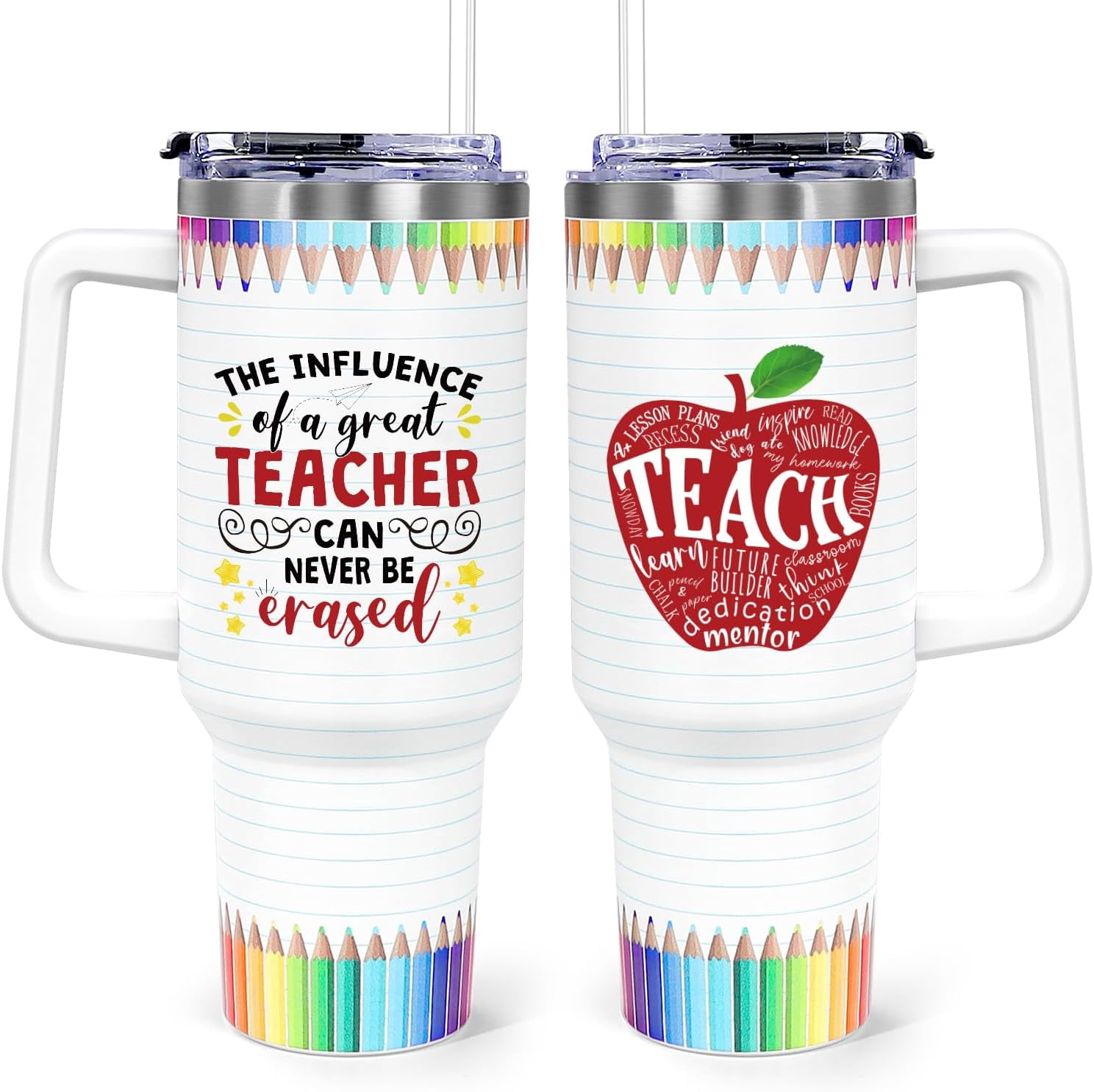 Teacher Gifts for Women, 40oz Teachers Tumbler with Handle, Teacher ...