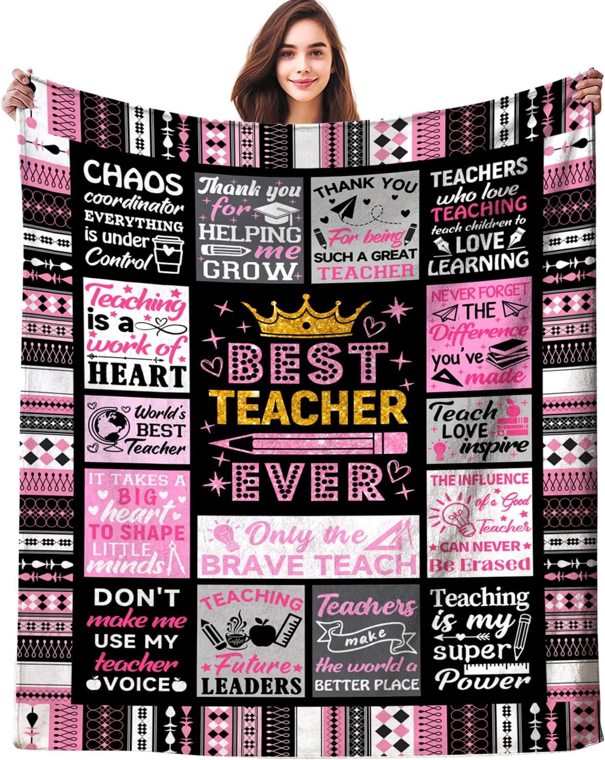 Teacher Gifts for Women Best Teacher Blanket Throw Plush Flannel ...