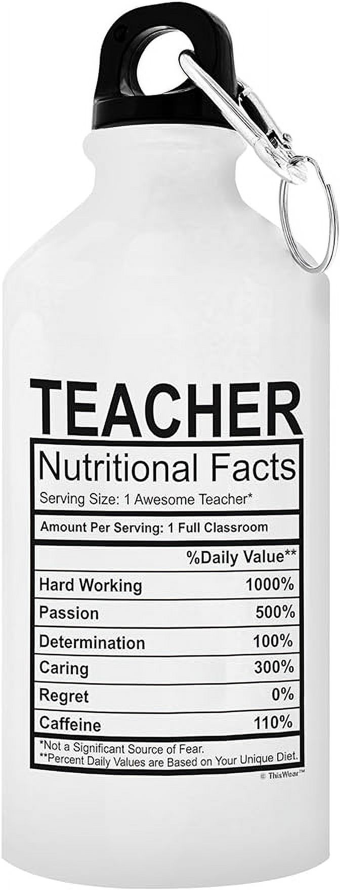 Teacher Gifts for Women Teacher Water Bottle Nutritional Facts Best ...