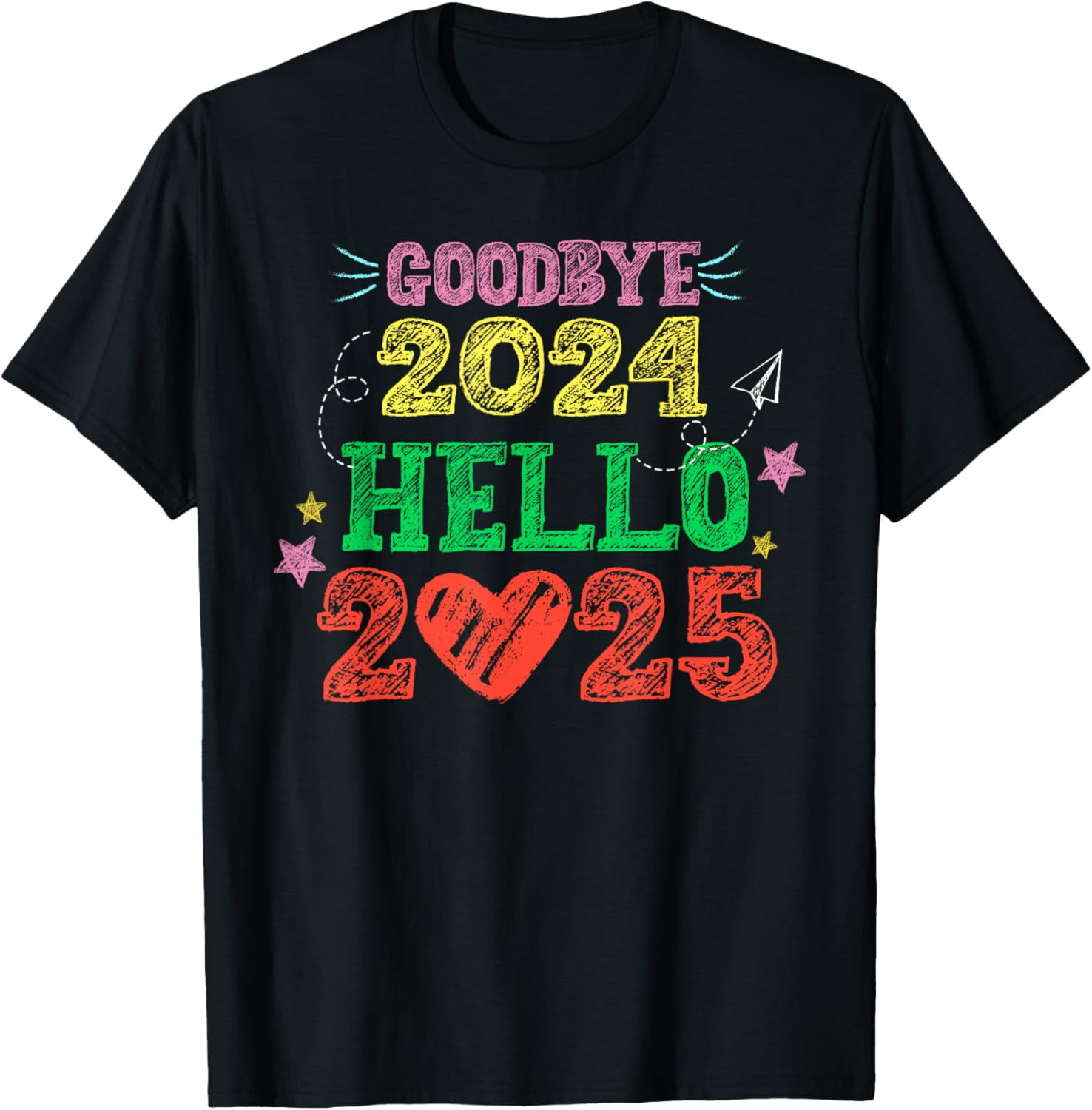 Teacher Goodbye 2024 Hello 2025 Happy New Year Family Group T-Shirt ...