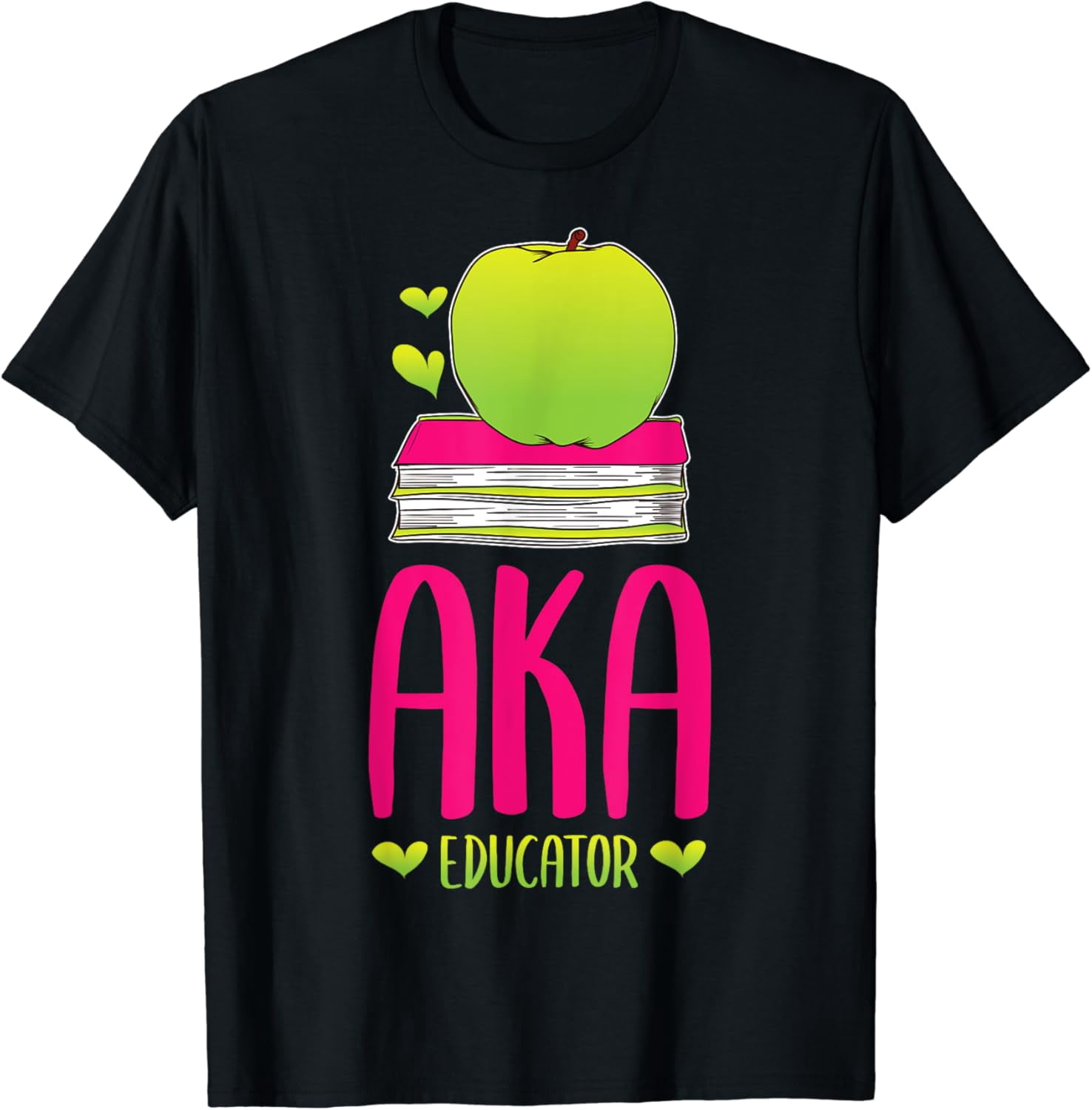 Teacher Green Apple AKA Educator School Students Study Learn T-Shirt ...