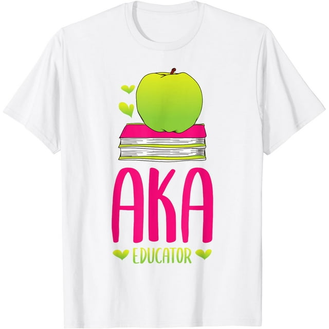 Teacher Green Apple AKA Educator School Students Study Learn T-Shirt ...