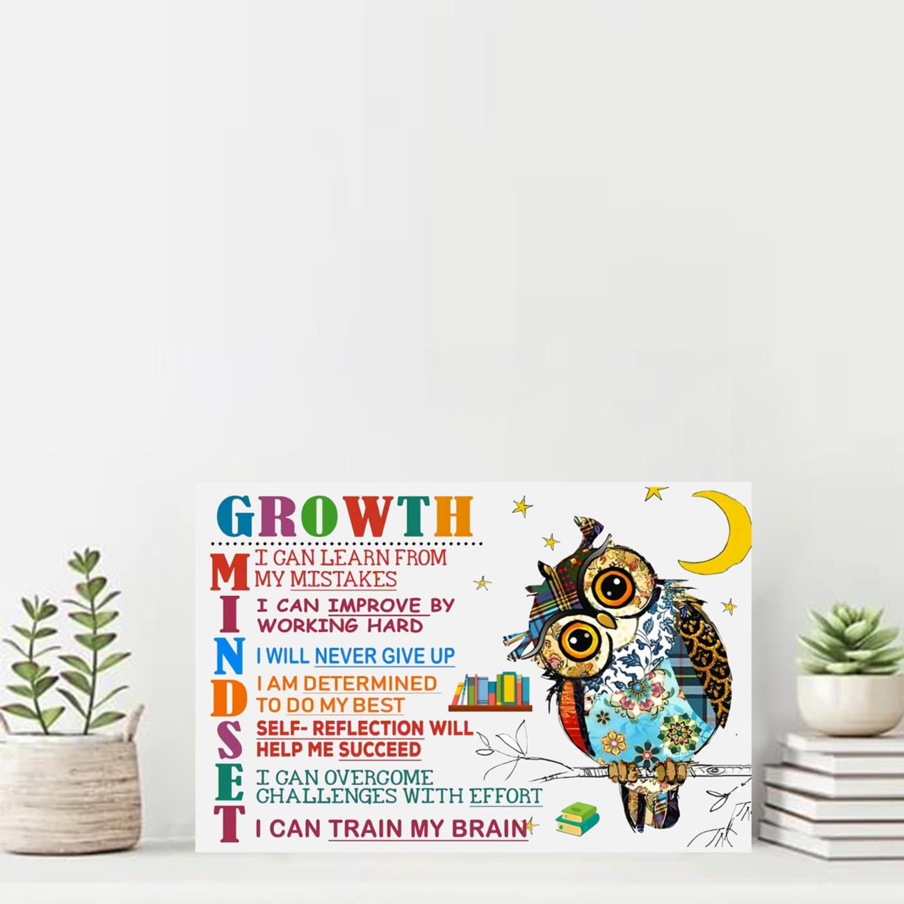 Teacher Growth Mindset And Owl Print Poster Teacher Poster Gift for ...