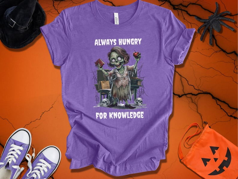 Teacher Halloween Shirt, Dead-icated Zombie Teacher T-Shirt - Spooky ...