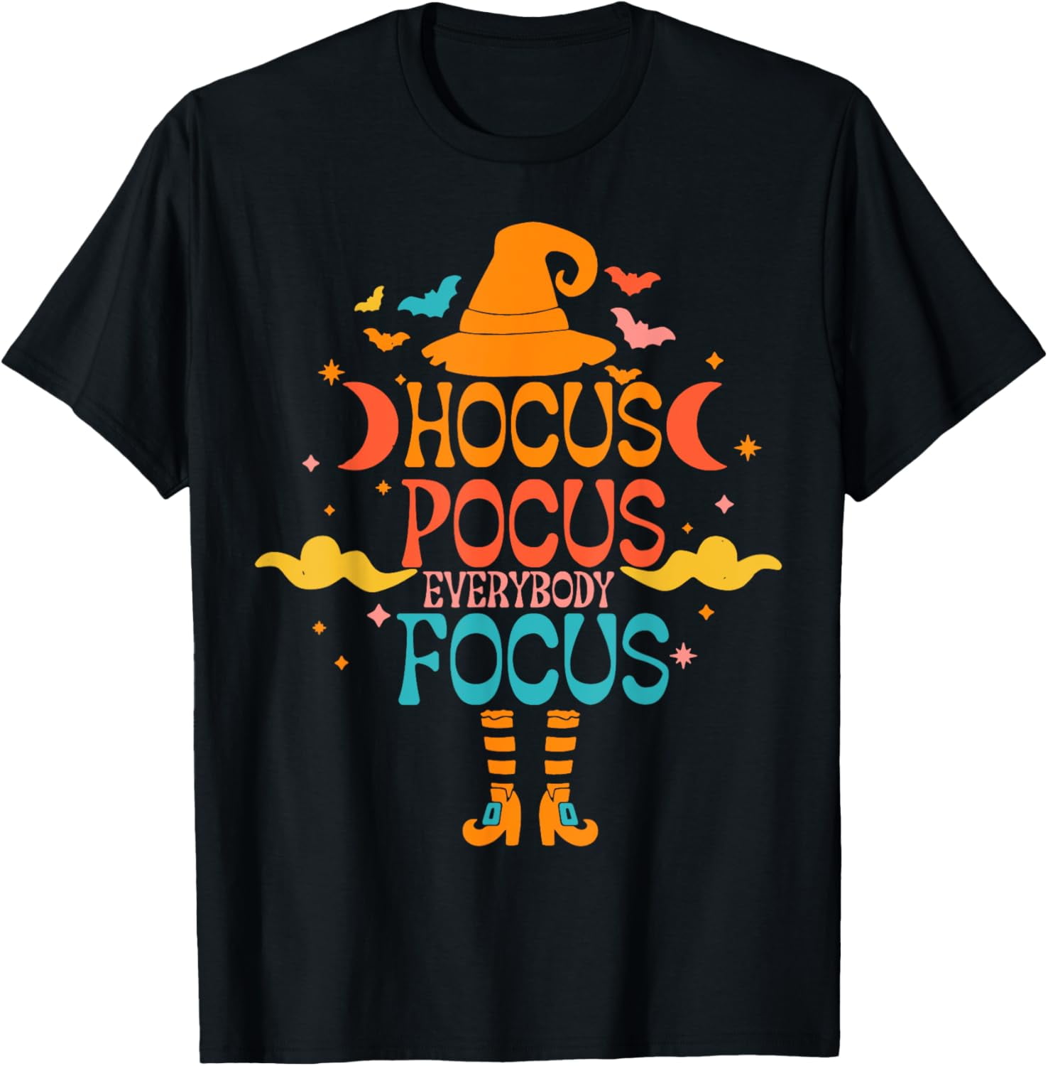 Teacher Hocus Funny Pocus Everybody Focus Halloween Costume T-Shirt ...