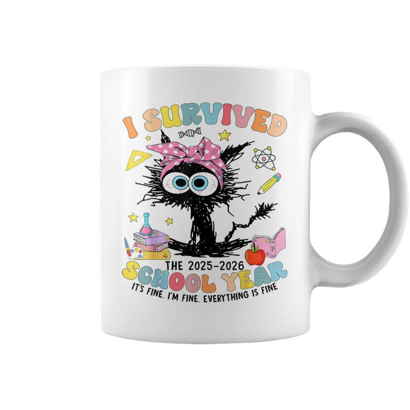 Teacher I Survived Last Day Of The School Year 2026 Coffee Mug ...