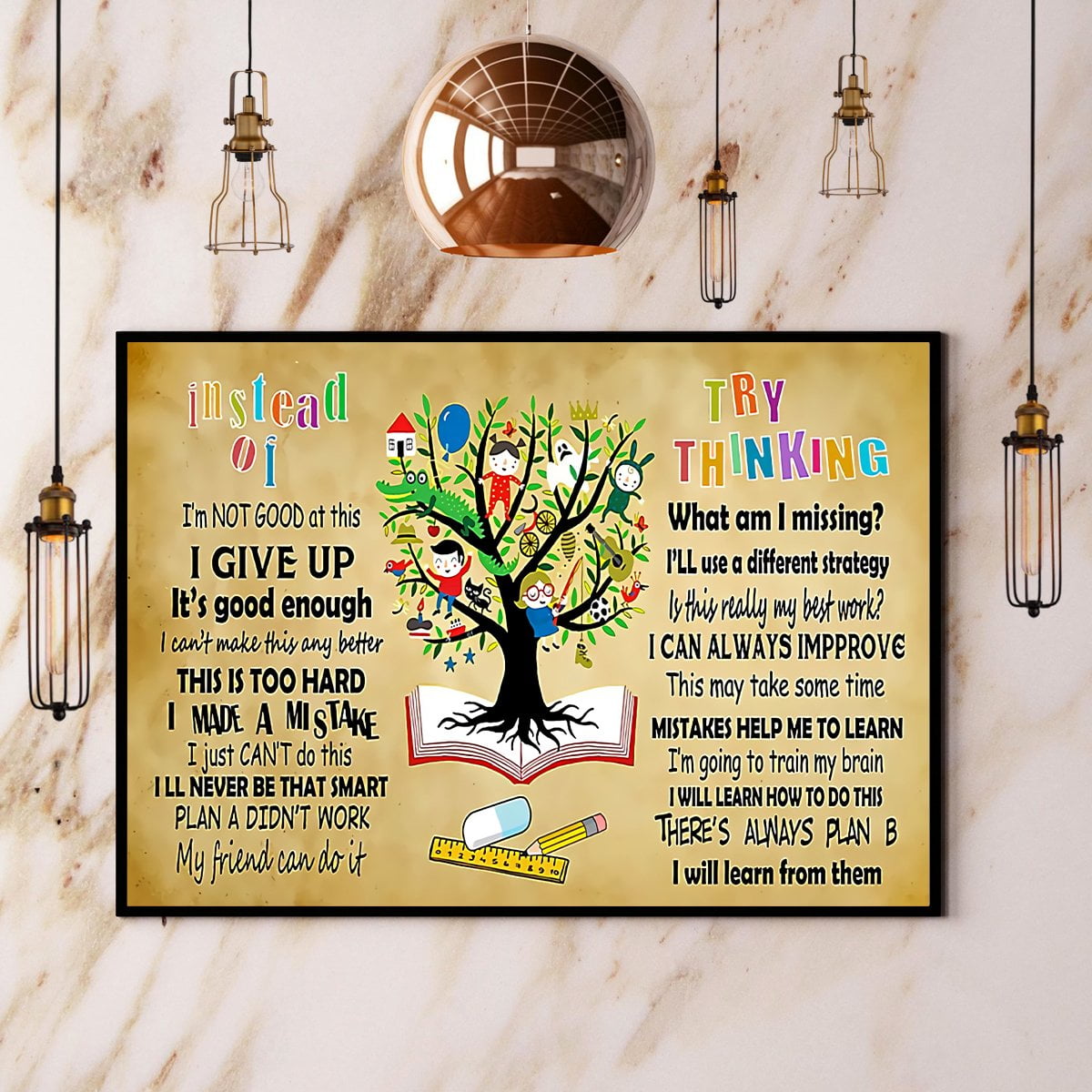 Teacher I Will Try Thinking Paper Poster No Frame Matte Wall Art Decor ...