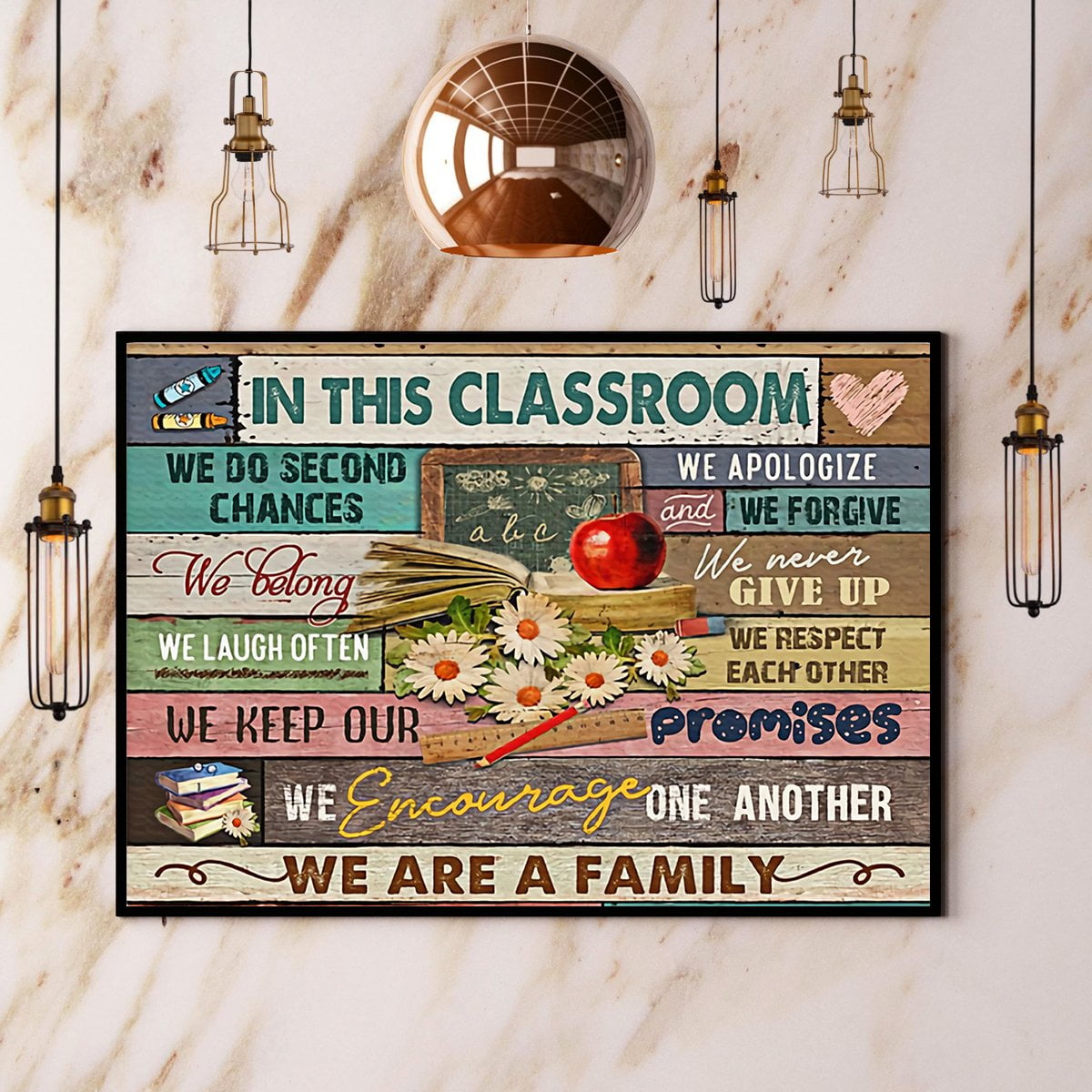 Teacher In This Classroom We Are Family Paper Poster No Frame Matte ...