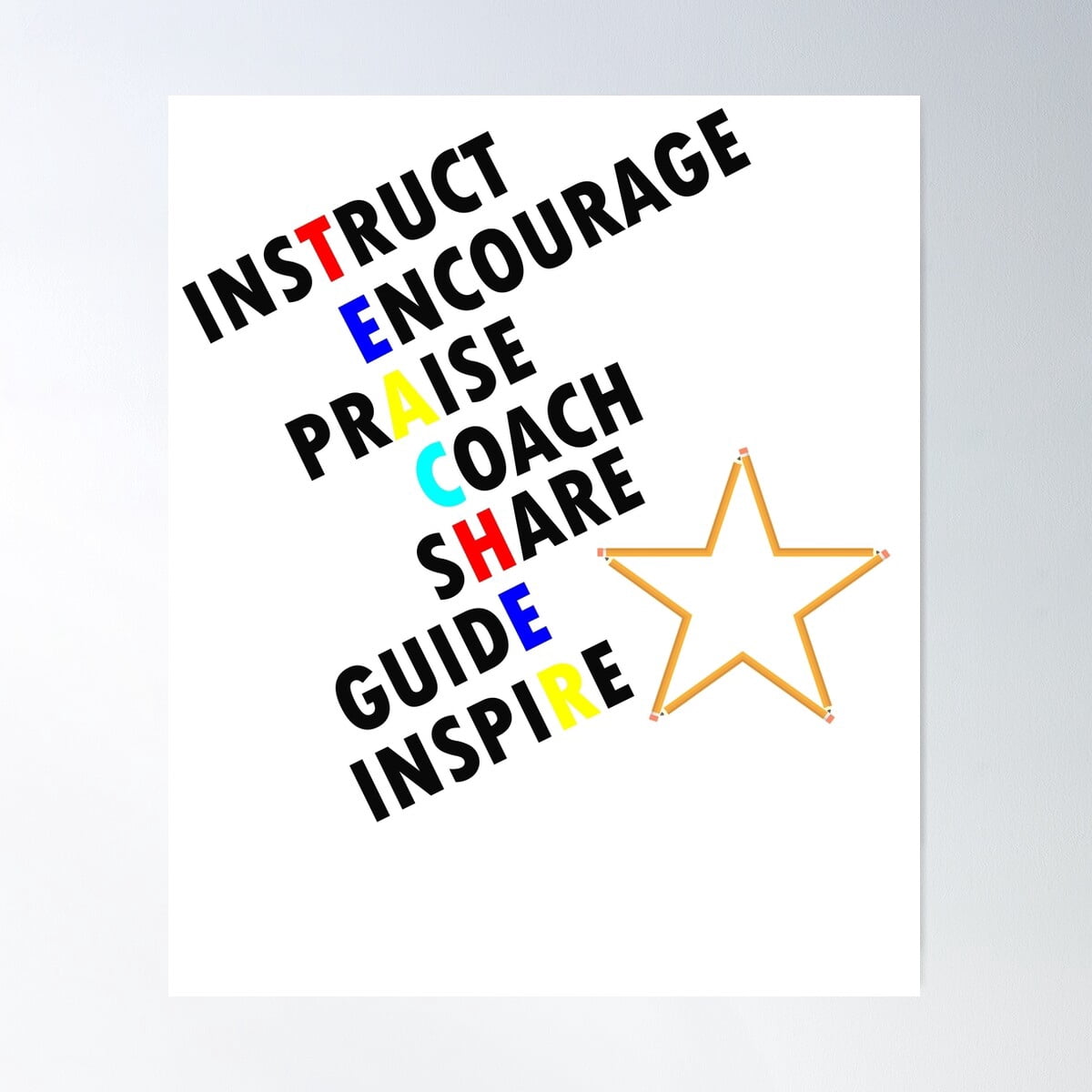 Teacher Inspirational Gifts: Saying, Instruct, Encourage, Praise, Coach ...
