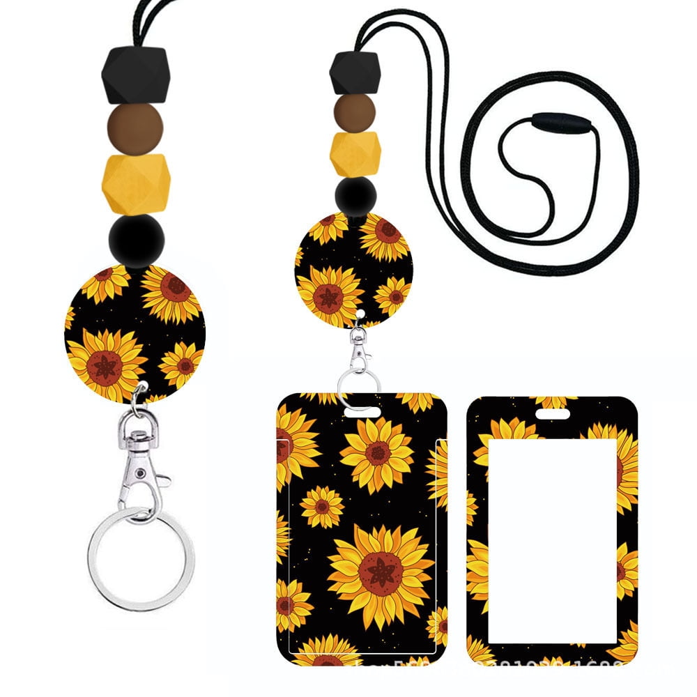 Teacher Lanyard for ID Badge Card, Cute Be Kind Leopard Rainbow Women ...