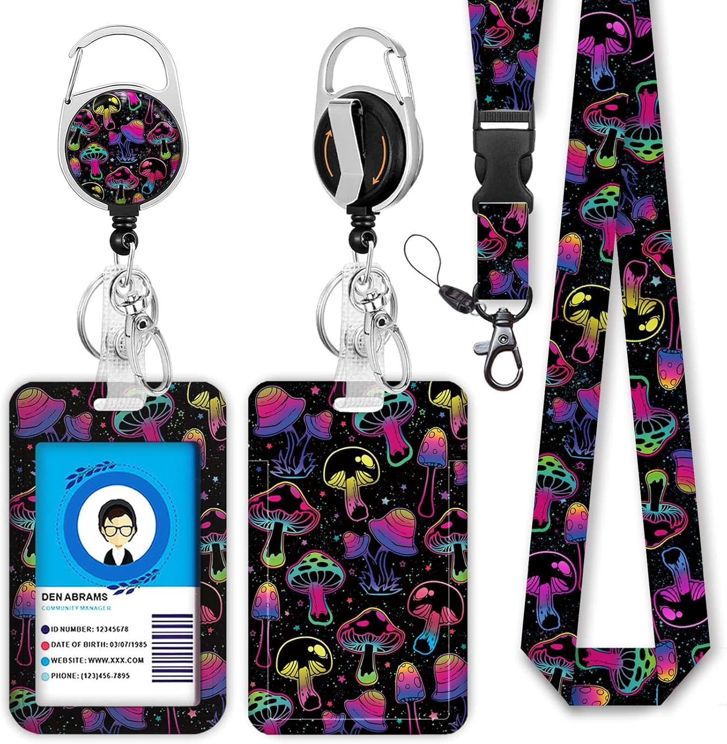 Teacher Lanyards for ID Badges and Keys, Retractable ID Badge Holder ...