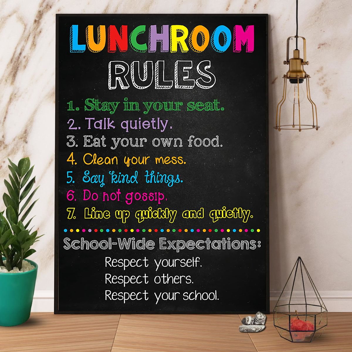 Teacher Lunchroom Rules Paper Poster No Frame Matte Wall Art Decor 11 x ...