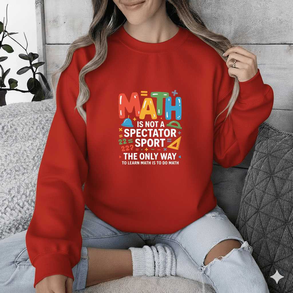 Teacher Math Humor Not A Spectator Sport School Motivational Sweatshirt ...