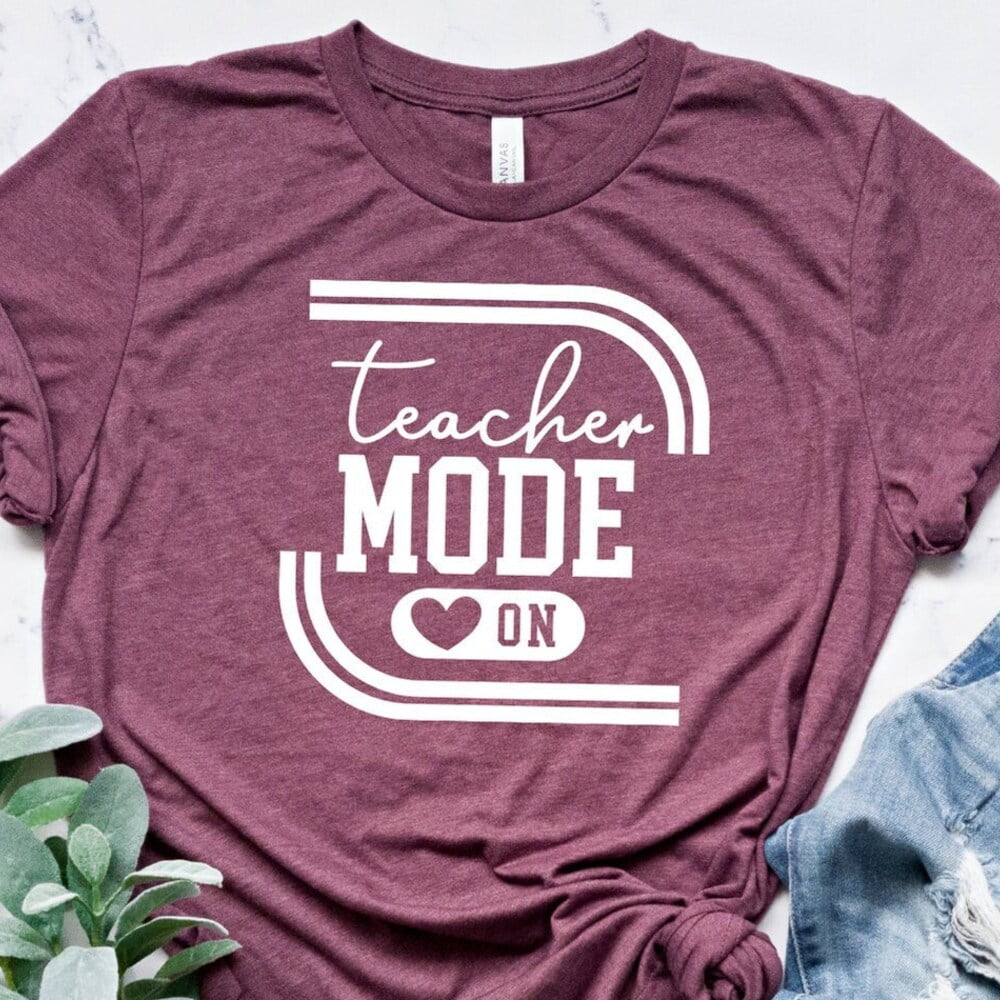 Teacher Mode On T-Shirt, Funny Teacher Shirt, Teacher Gift, Cute ...