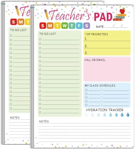 Teacher Notepad 5.5 x 8.3 Inch Checklist Daily Scheduler Sheets Tear ...