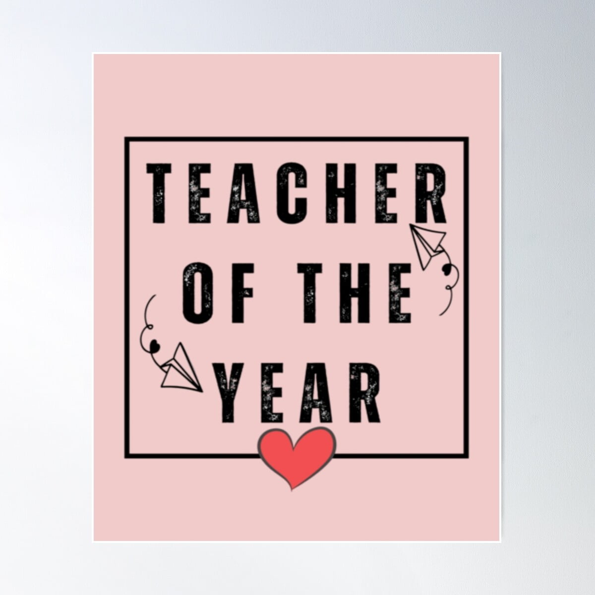 Teacher Of The Year, Gift For Teachers Poster Wall Art, Modern Wall ...