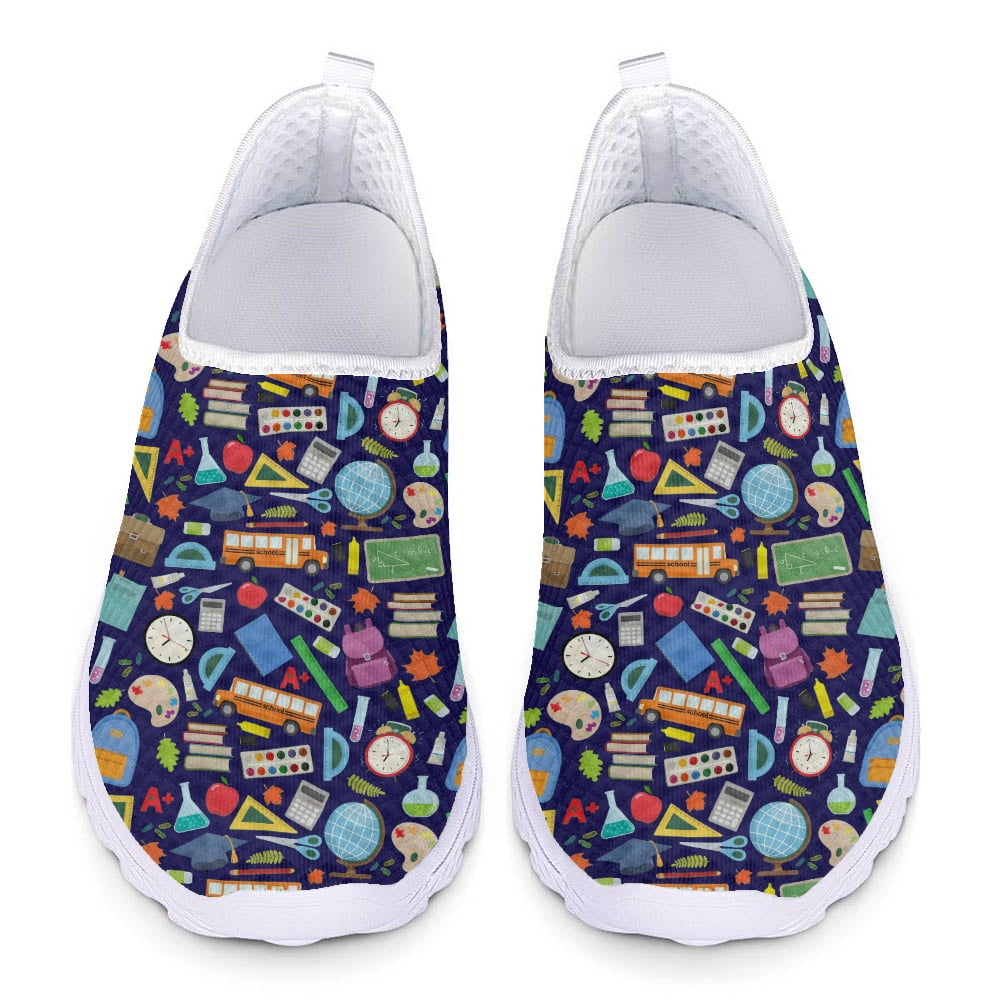 Teacher Pattern Light Loafers Womans Slip on Flats Large Size Shoes for ...