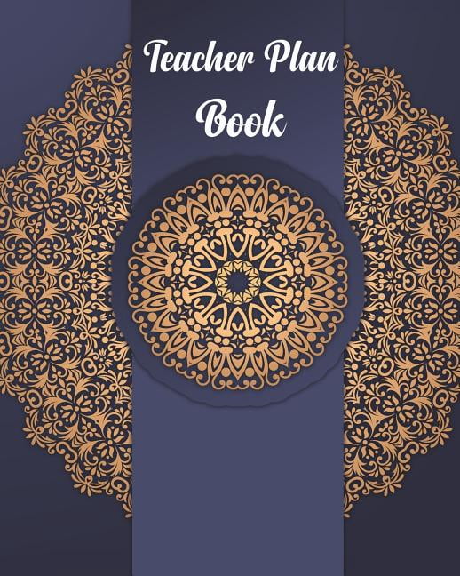 Teacher Plan Book: Blue Art Mandala Abstract, Academic Year Lesson Plan ...