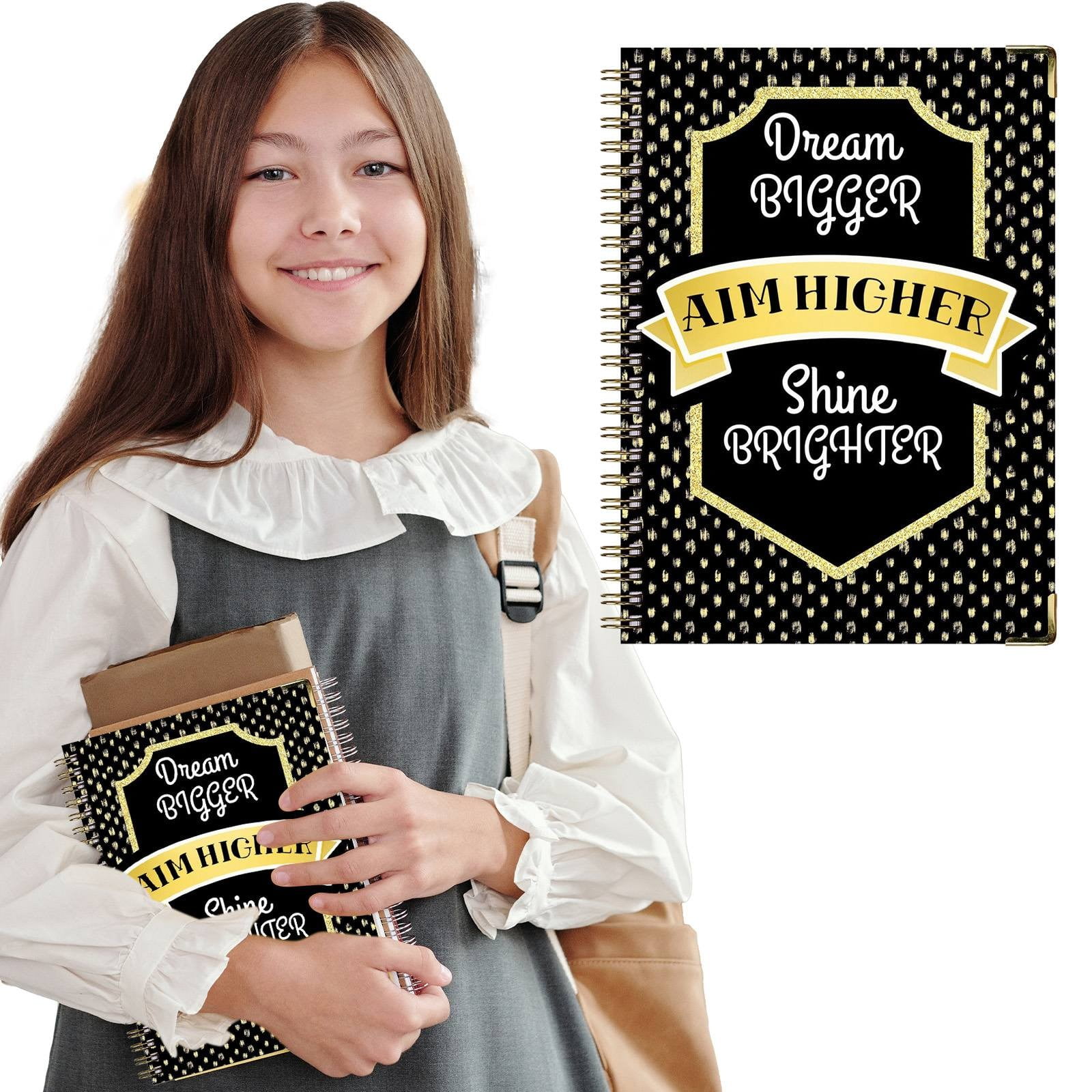 Teacher Planner, 8" x 11" Black and Gold Spiral Bound Lesson Plan Book ...