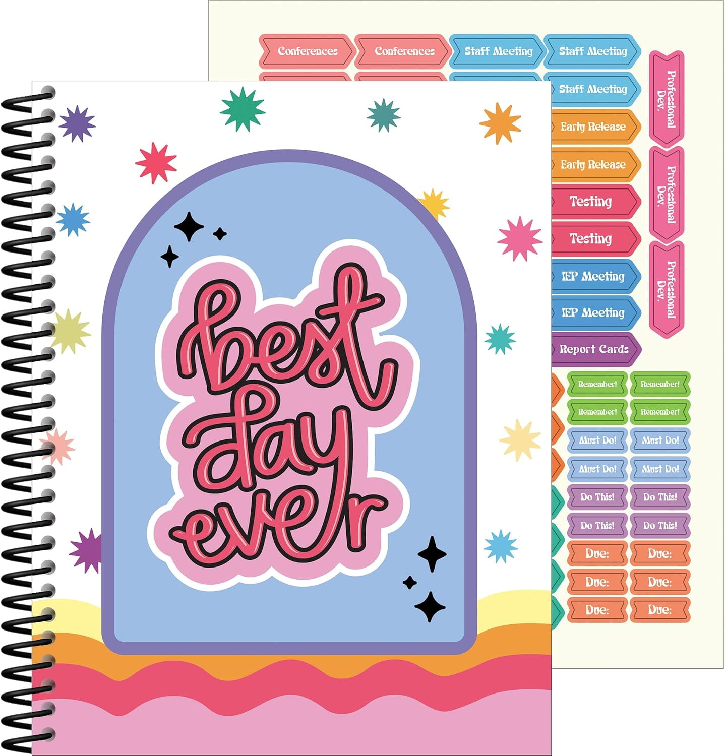 Teacher Planner, Undated 8" x 11" Lesson Plan Book With Stickers ...