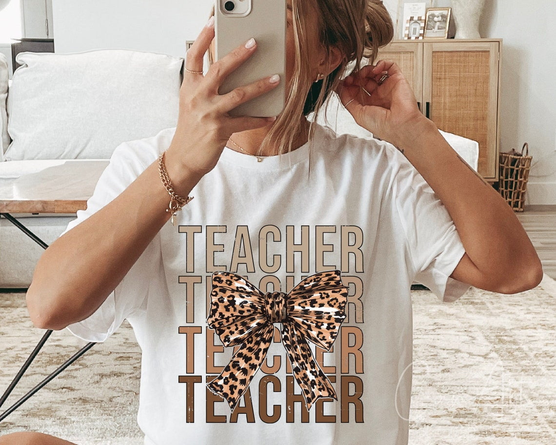 Teacher Png, Retro Teacher Png, Trendy Teacher Gift Png, Panther Print ...