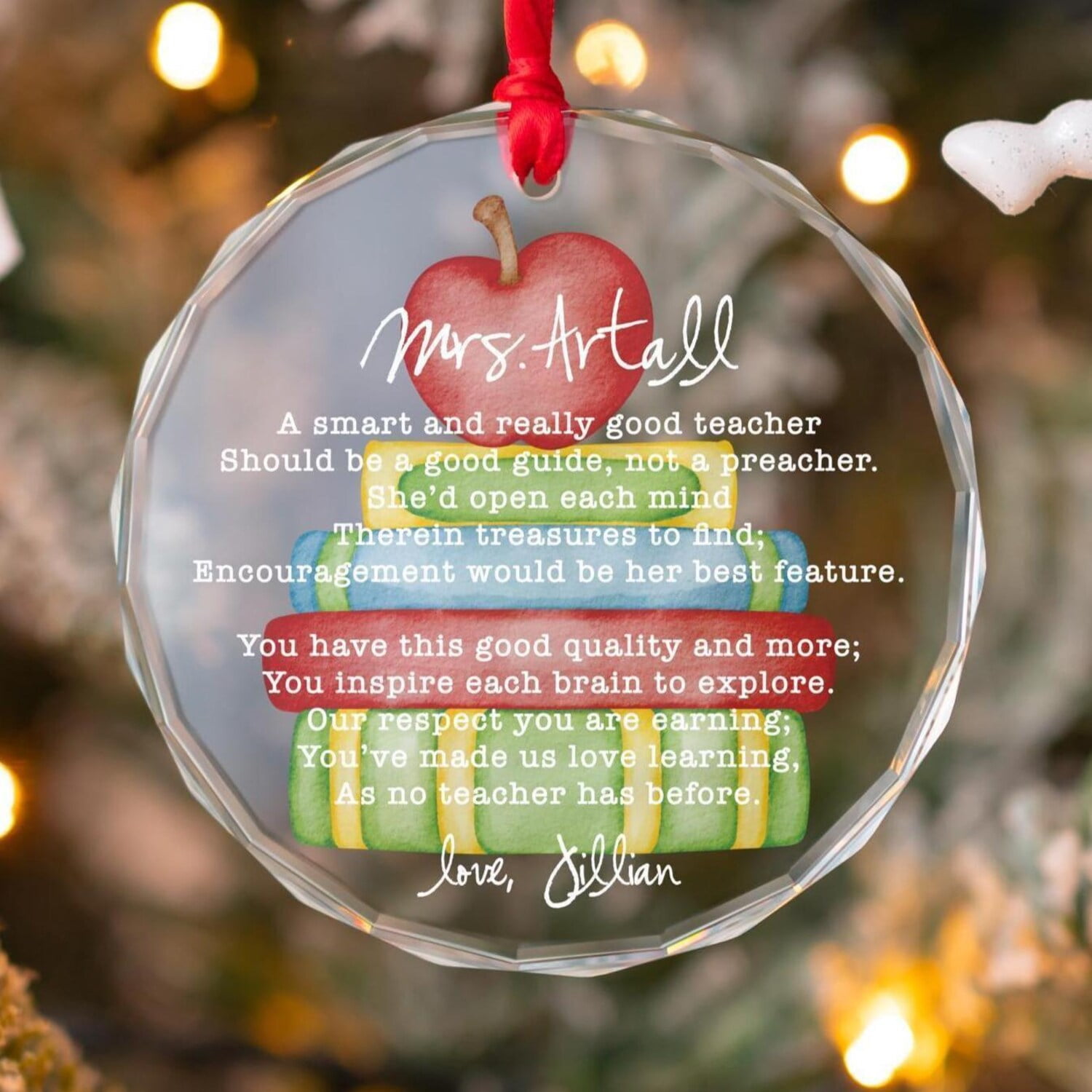 Teacher Poem Crystal Ornament, Perfect Gift for favorite teacher ...