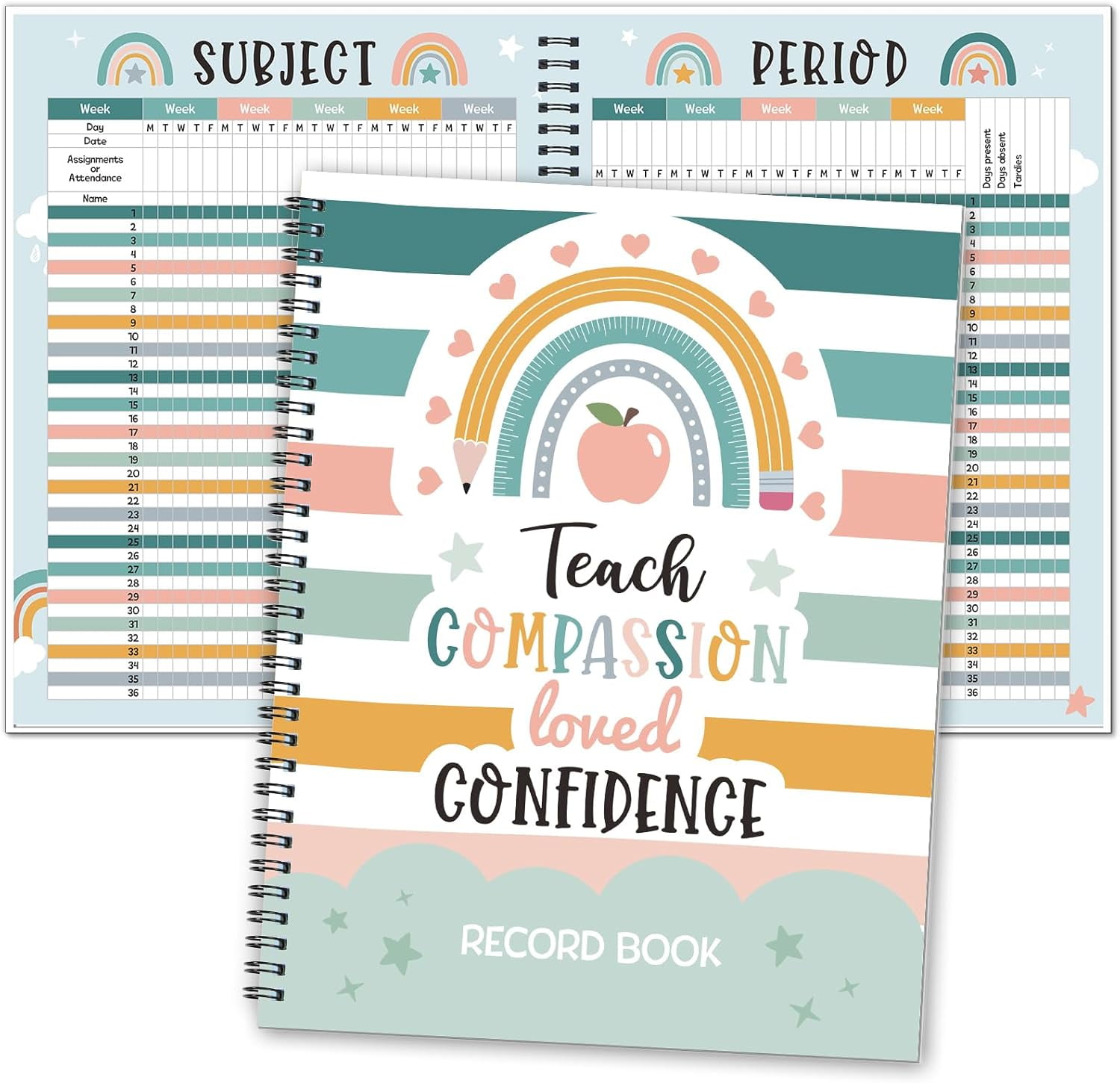 Teacher Record Book 8.5" x 11" Pattern 2025-2026 Teacher Grade Book ...