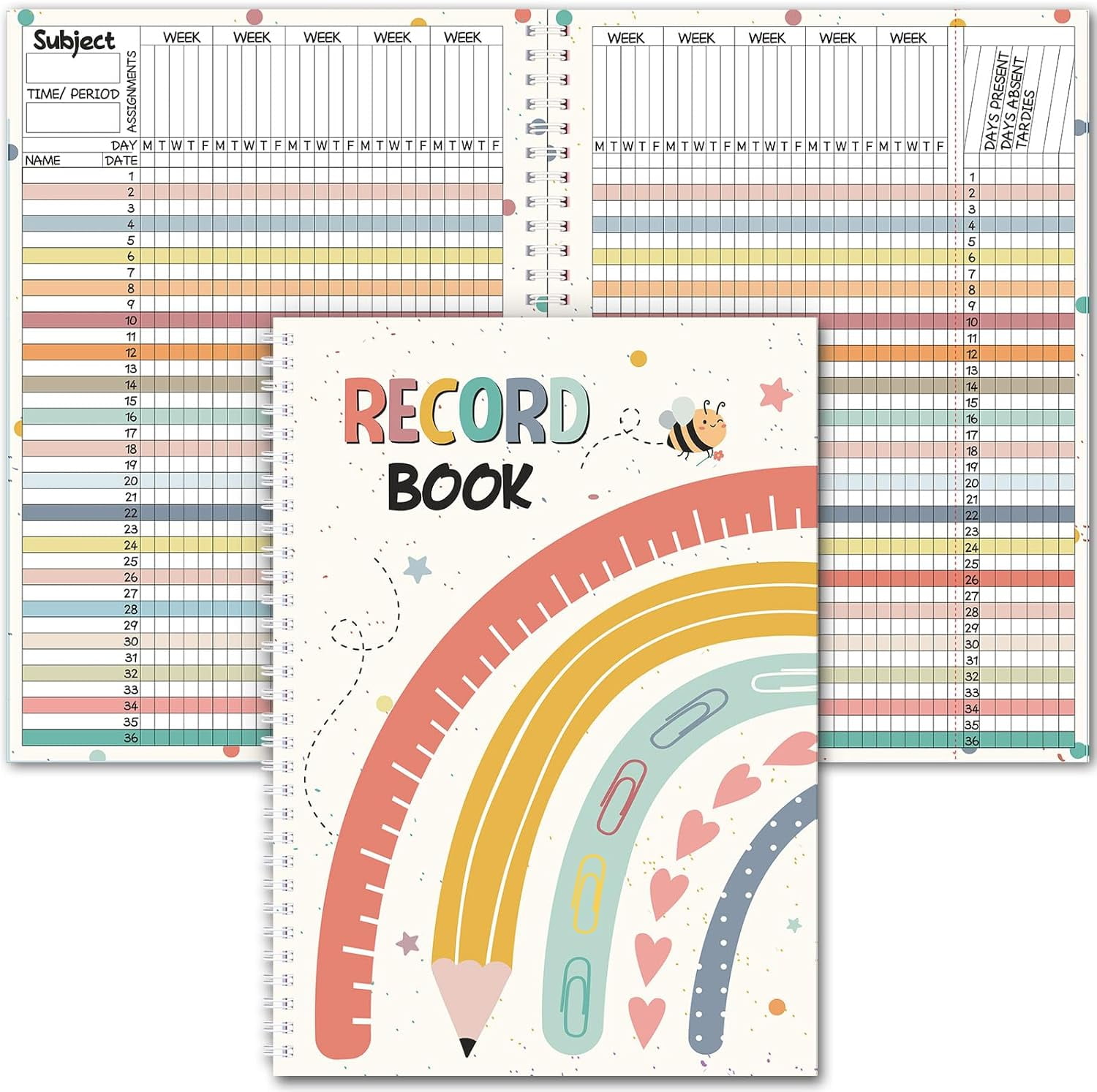 Teacher Record Book Teacher Grade Book Spiral Bound Record Class ...