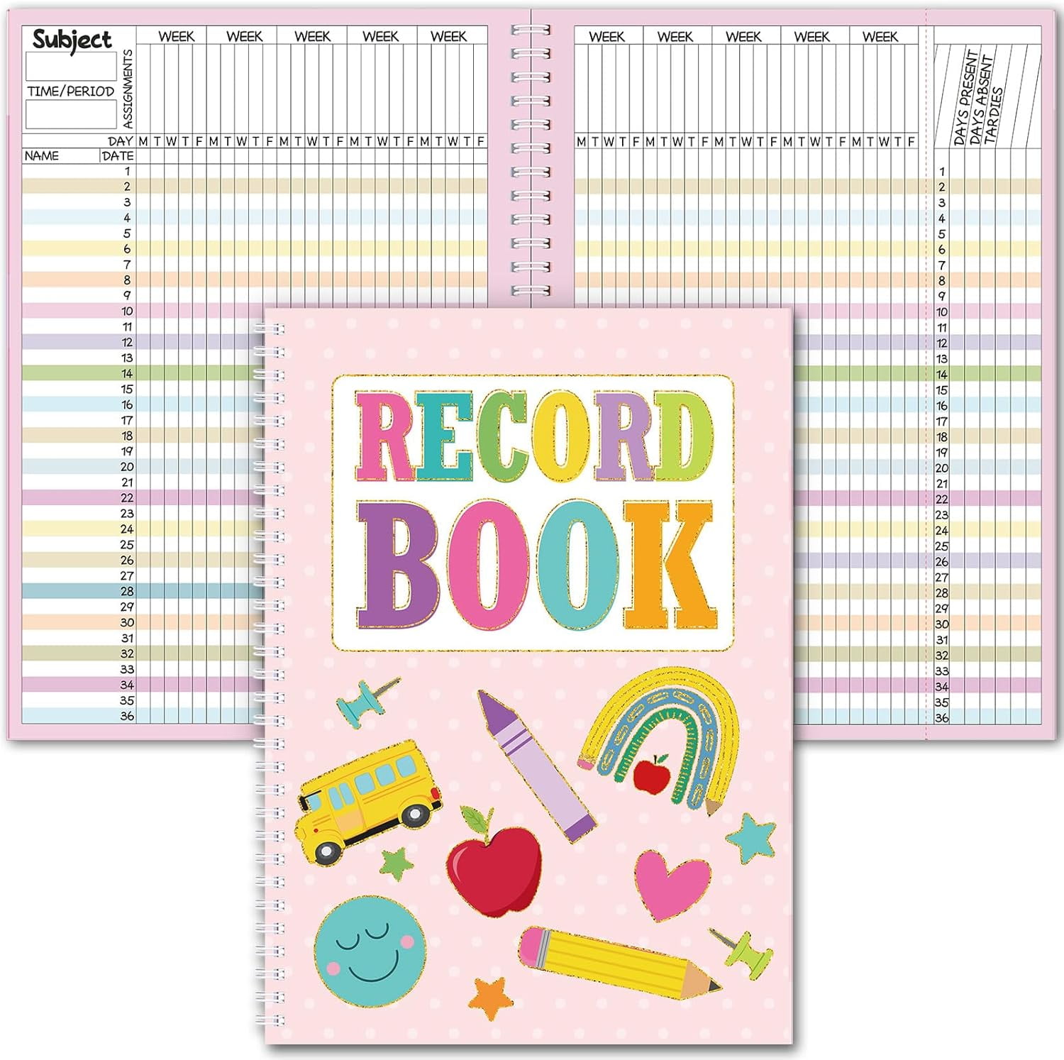 Teacher Record Book Teacher Grade Book Spiral Bound Record Class ...