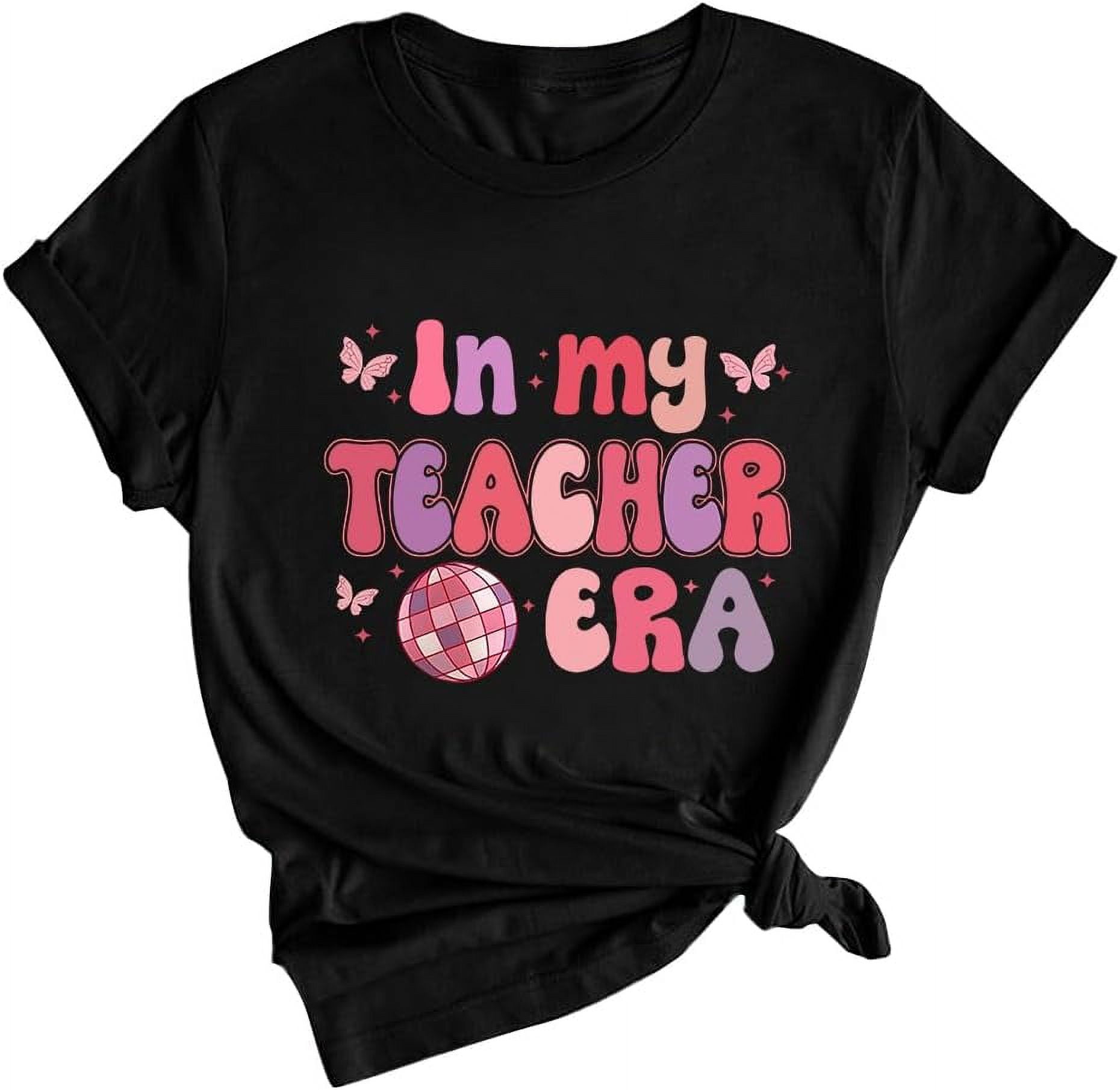 Teacher Shirt Women Back to School Retro Shirts Funny Teacher Life ...