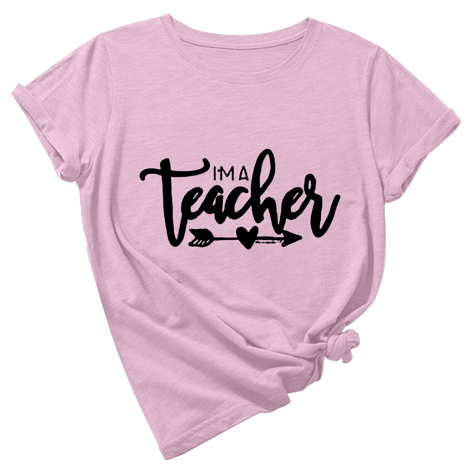 Teacher Shirt Women Teaching Tshirt Alphabet Graphic Short Sleeve Basic ...