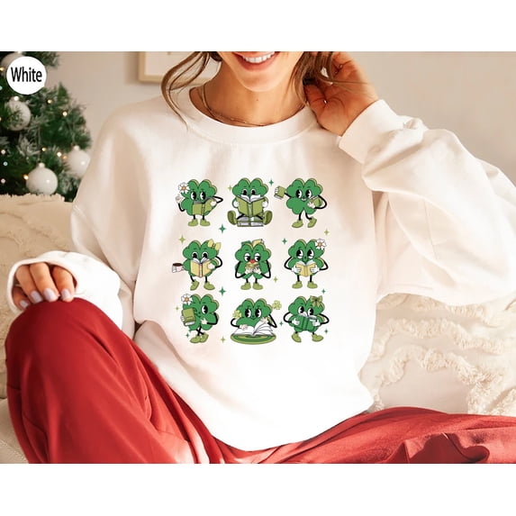 Teacher St Patrick Day Sweatshirt, Teacher Reading Shirt, Lucky Teacher ...