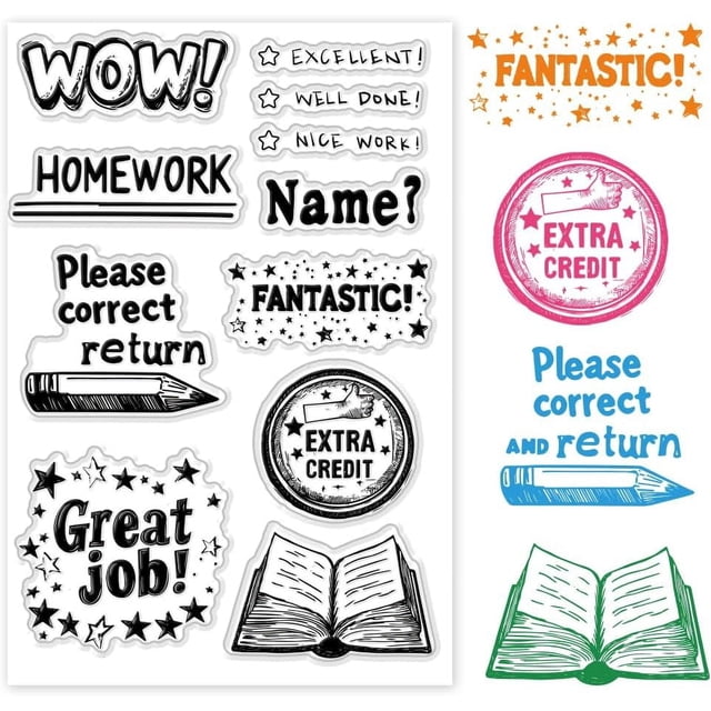Teacher Stamp Clear Silicone Stamps for Card Making Transparent Craft ...