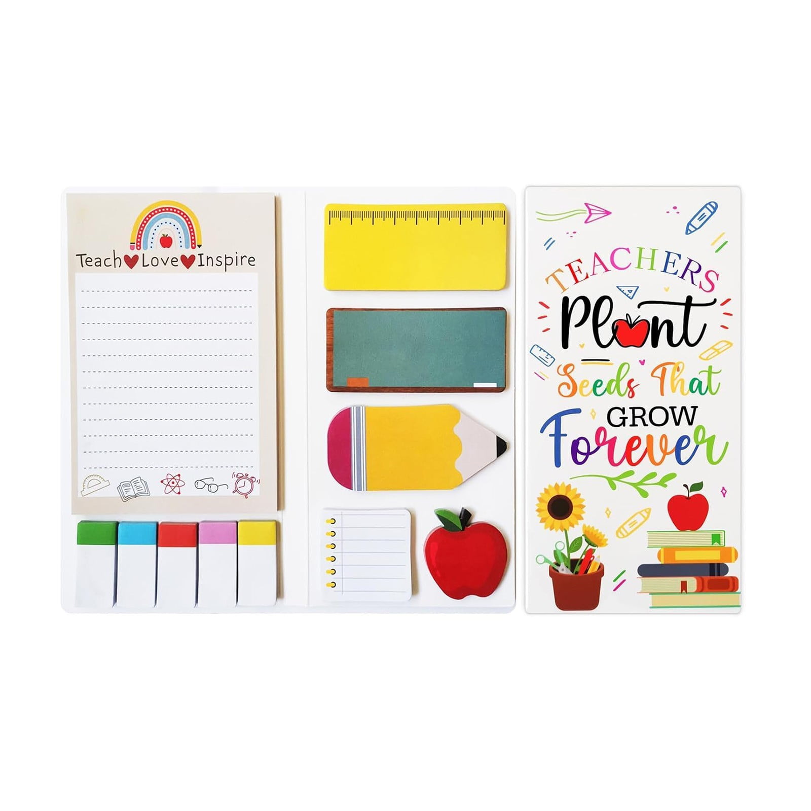 Teacher Sticky Notes Set with Inspirational Quotes, Colorful Notepads ...